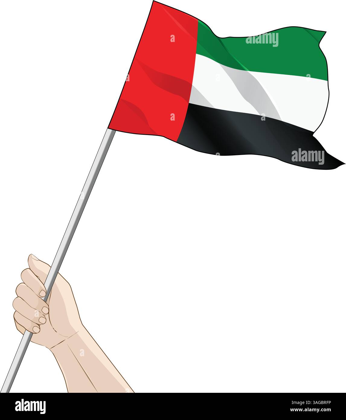 Flying uae flag Stock Vector Images - Alamy