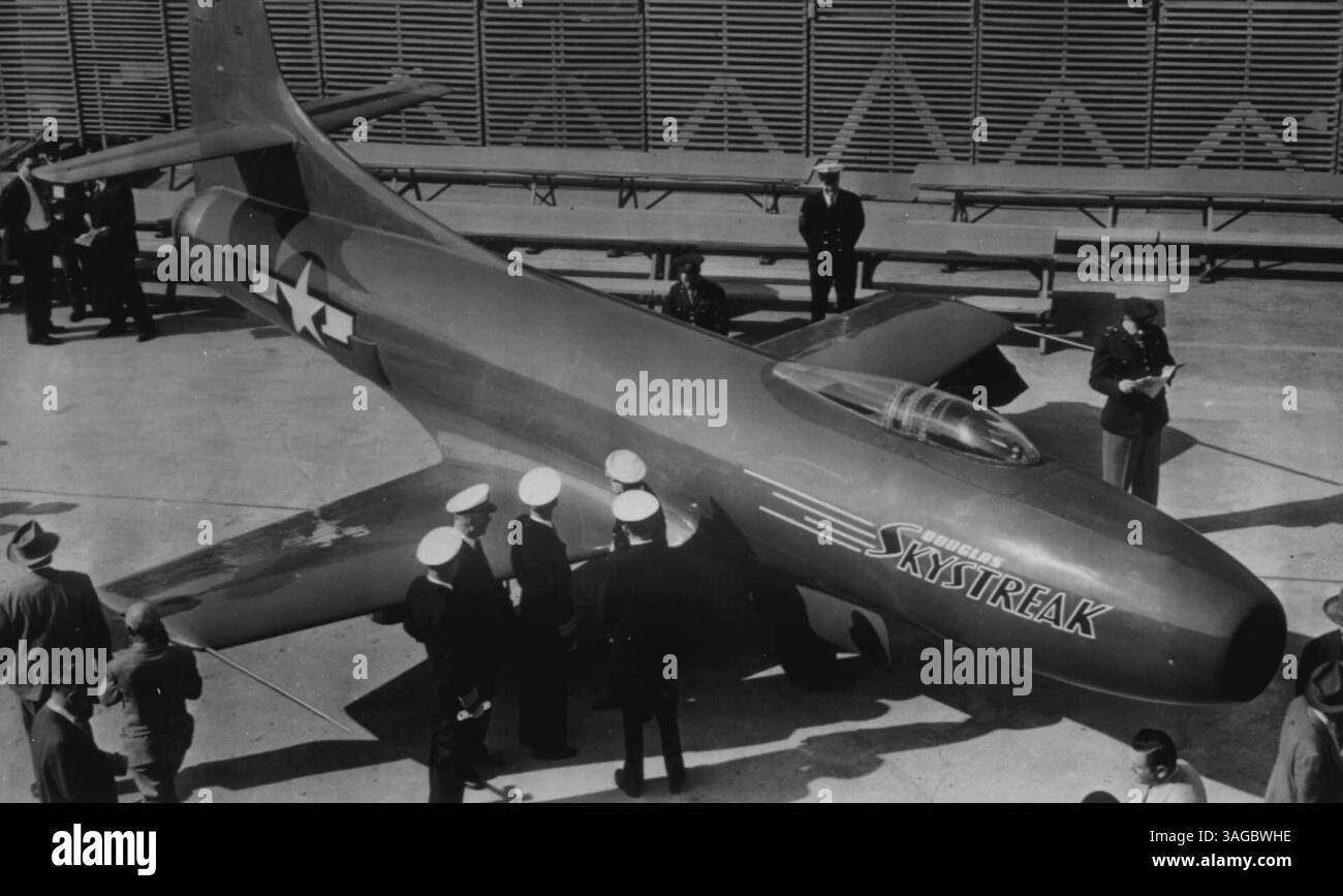 Navy Unveils Trans-Sonic Plane -- The D-558 Skystreak, the navy's turbo ...