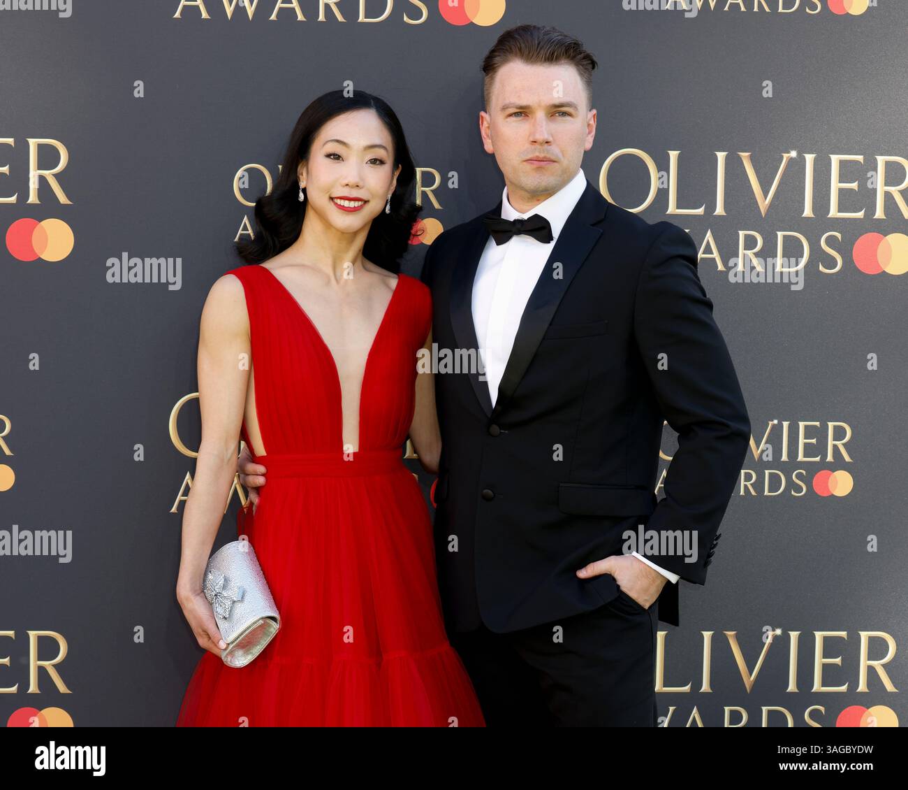 Sarah Chun attends the Olivier Awards 2025 at the Royal Albert Hall in ...