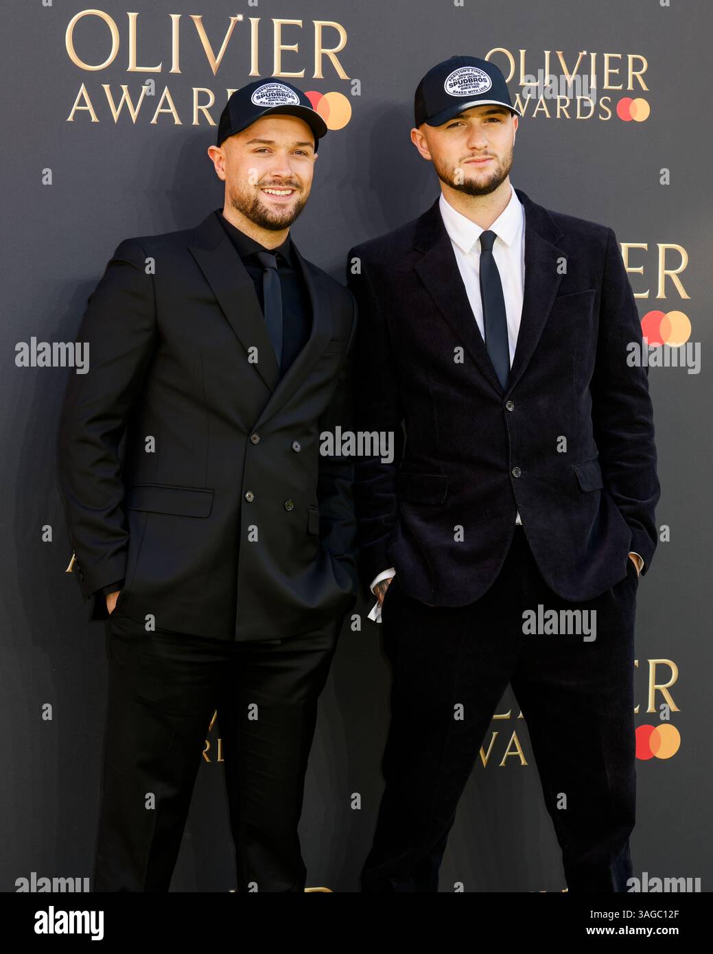 Jacob Nelson and Harley Nelson attend the Olivier Awards 2025 at the ...