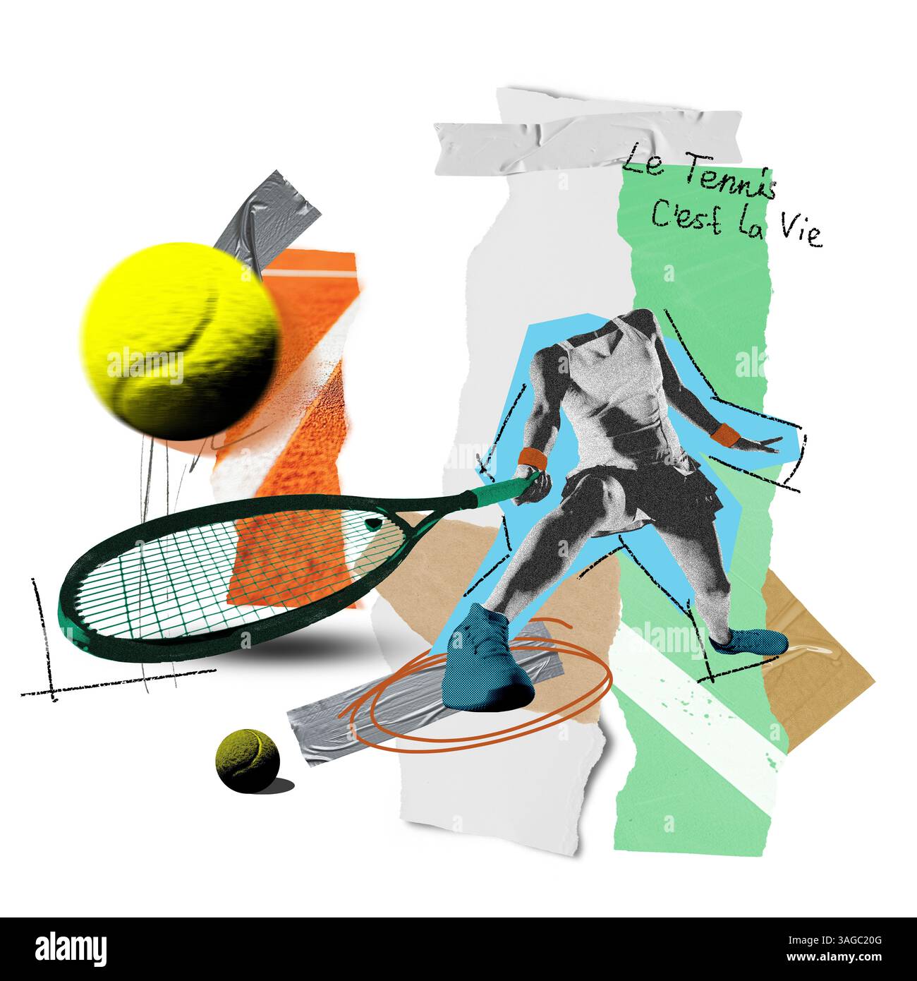 Lunging for tennis ball Cut Out Stock Images & Pictures - Alamy
