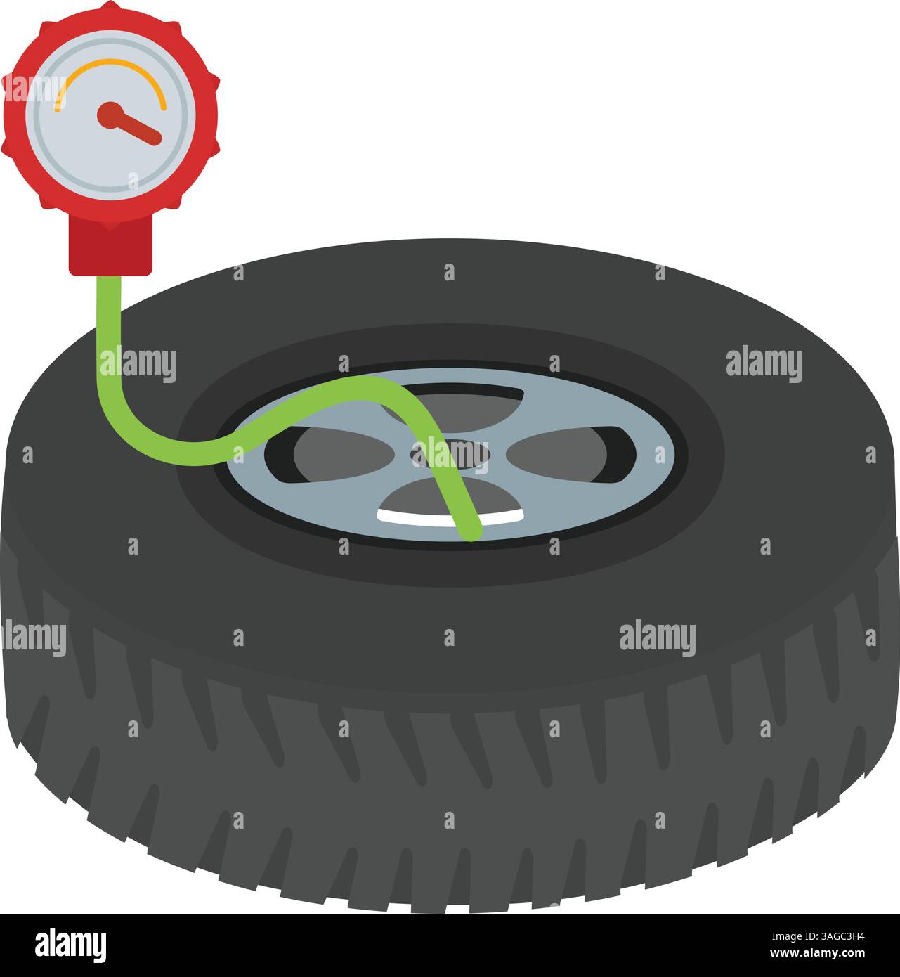 Checking tyre pressure Stock Vector Images - Alamy