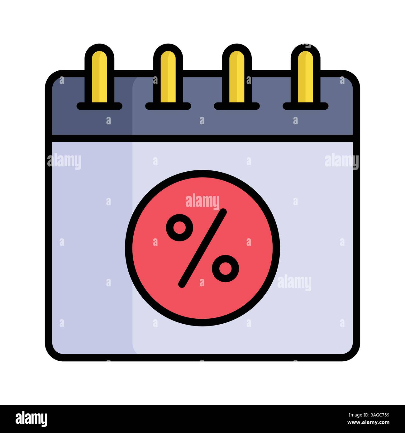 Percentage on calendar denoting concept icon of promotion date Stock ...