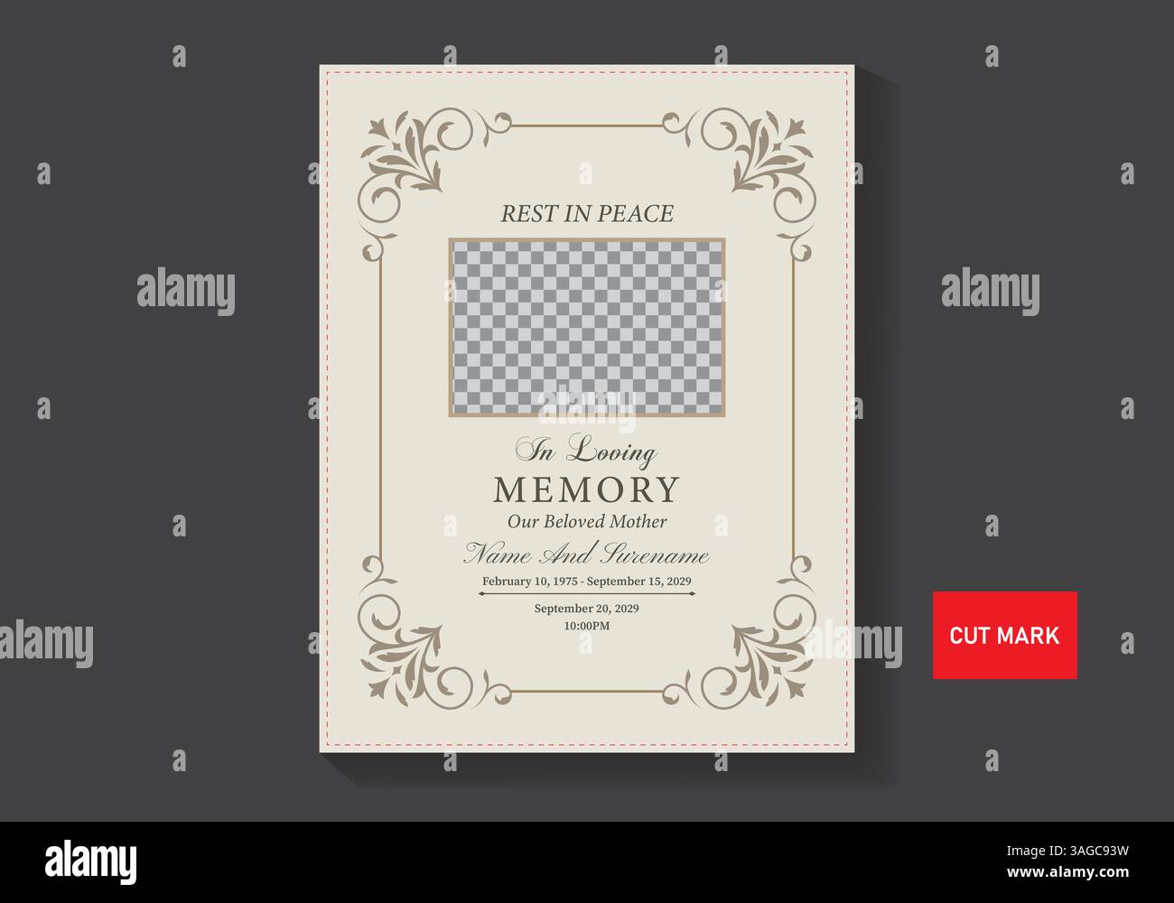 Memorial Funeral Flyer Templates illustration Stock Vector Image & Art ...
