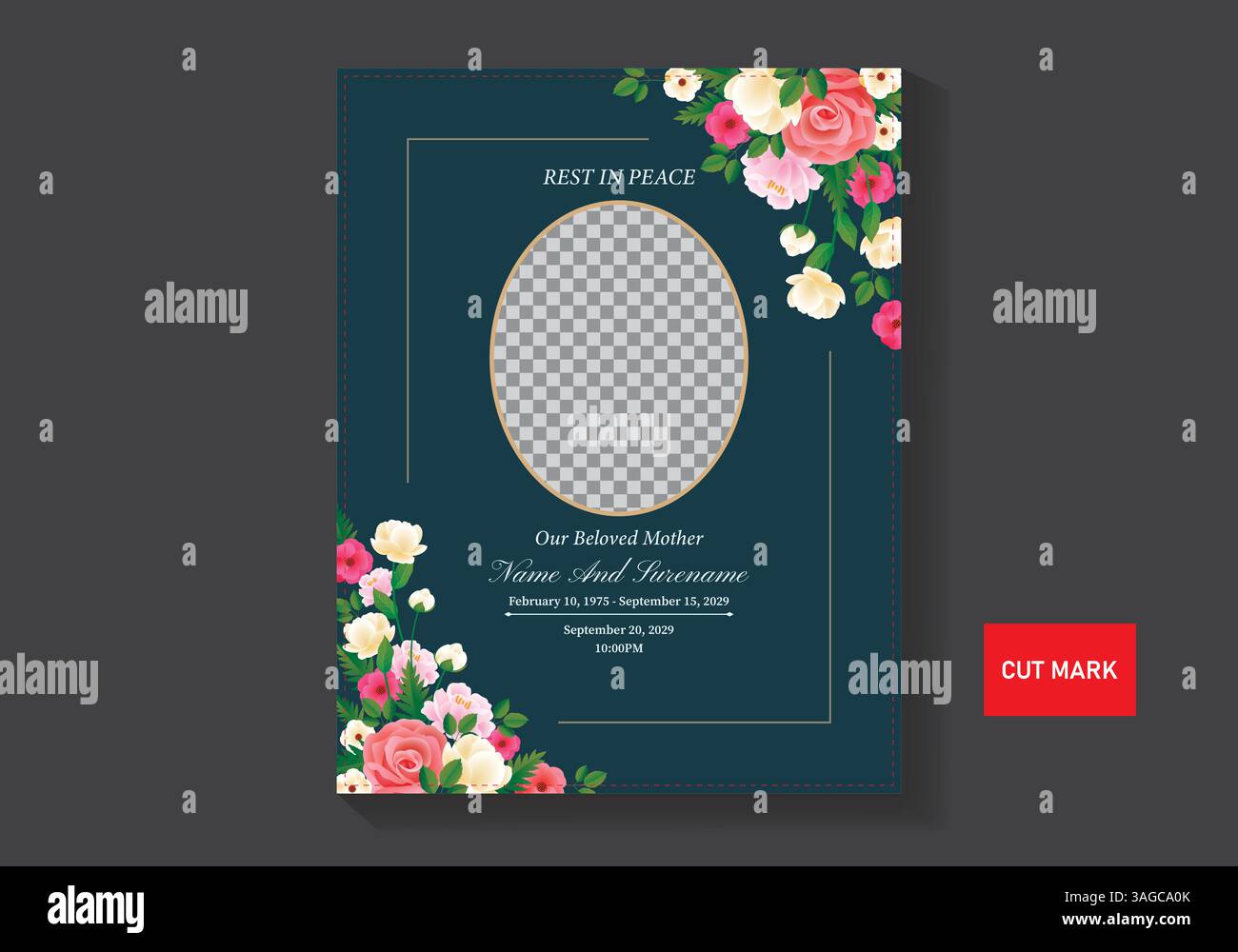 Memorial Funeral Flyer Templates illustration Stock Vector Image & Art ...