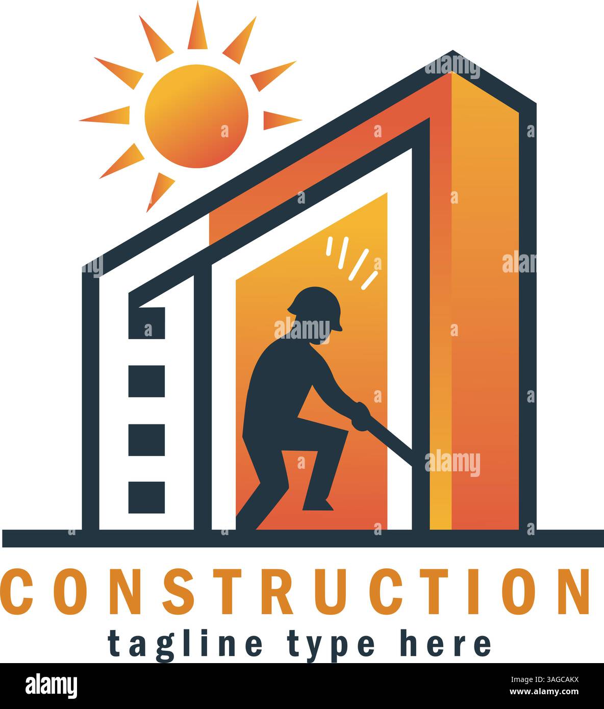 Creative construction company logo Cut Out Stock Images & Pictures - Alamy