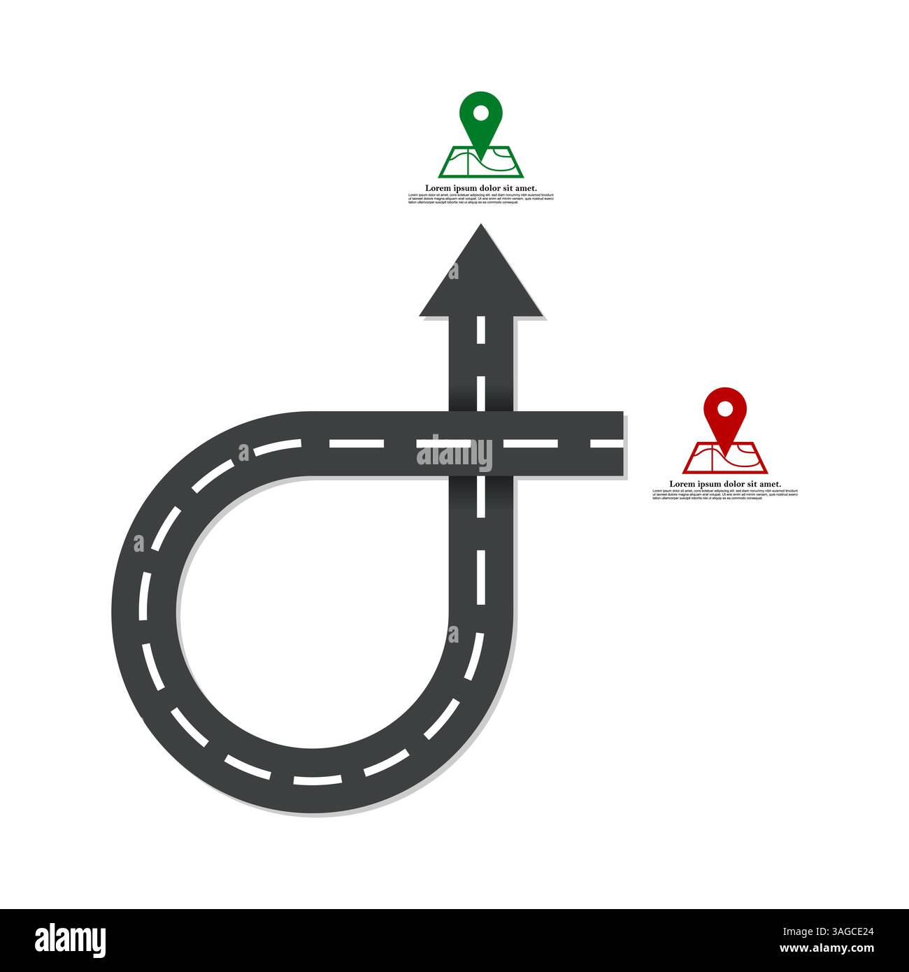 Roundabout road junction isolated on white background Stock Vector ...