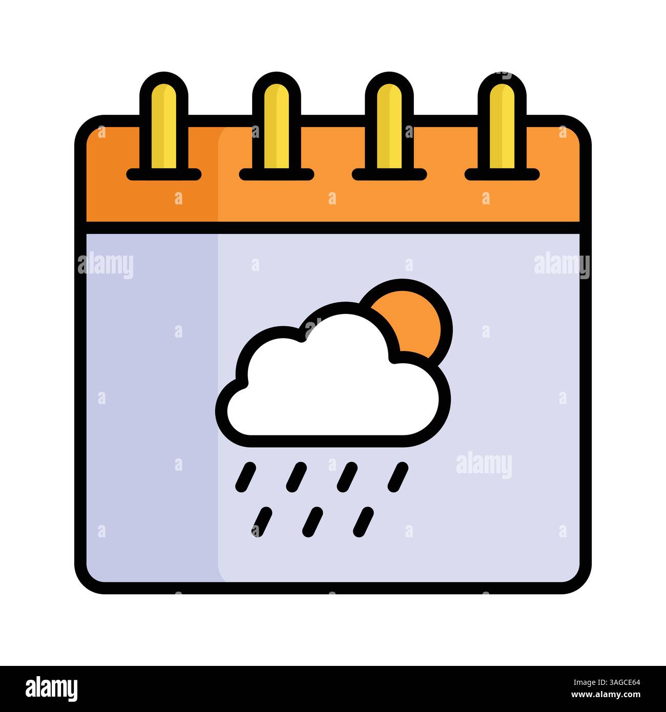 Cloud and sun with calendar showing concept icon of weather calendar ...