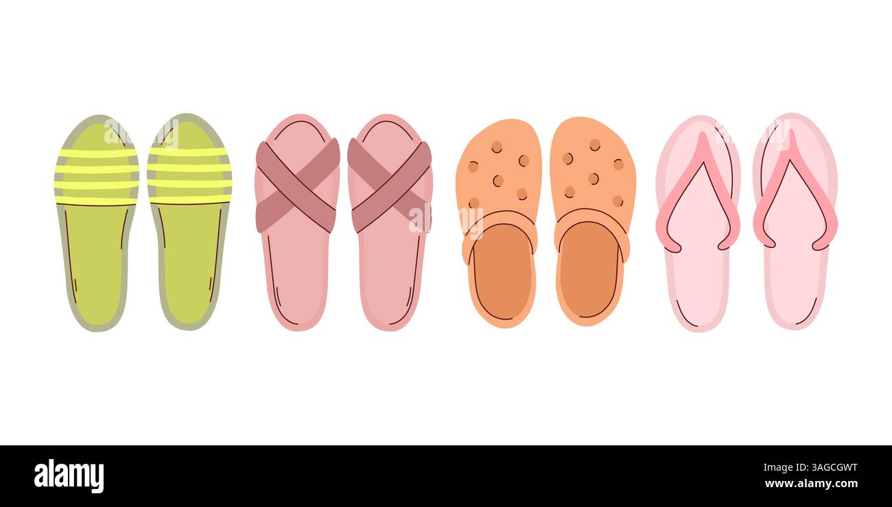 Colorful Summer Sandals Illustration on White Stock Vector Image & Art ...