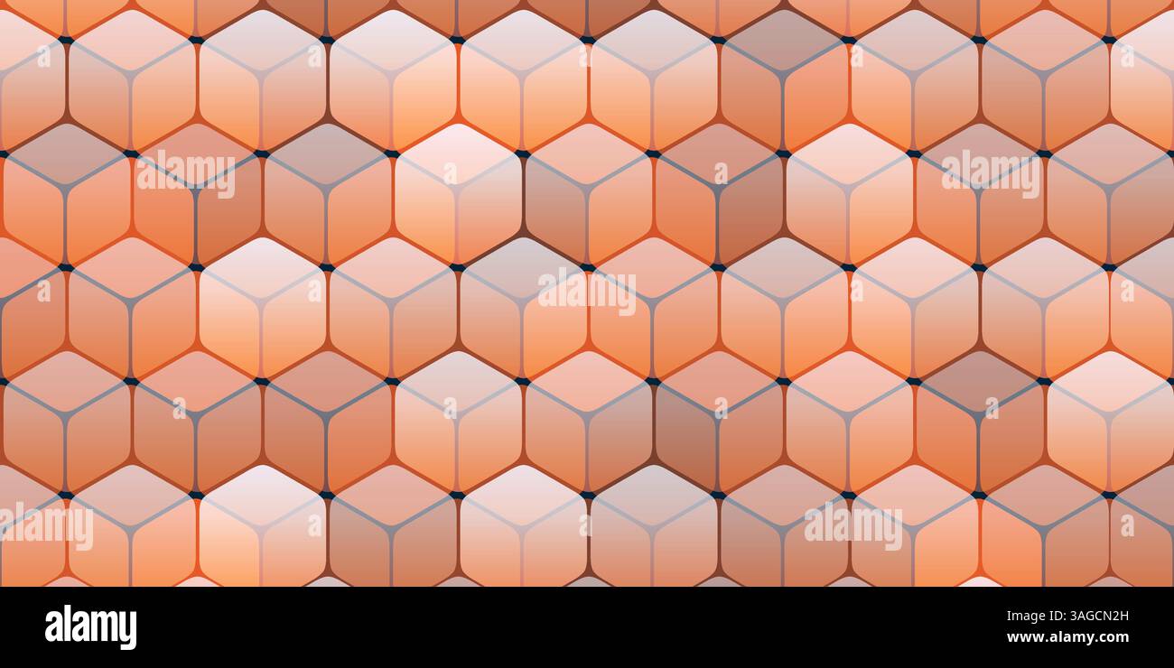 A geometric pattern of repeating cubes fitted into a hexagonal grid and ...