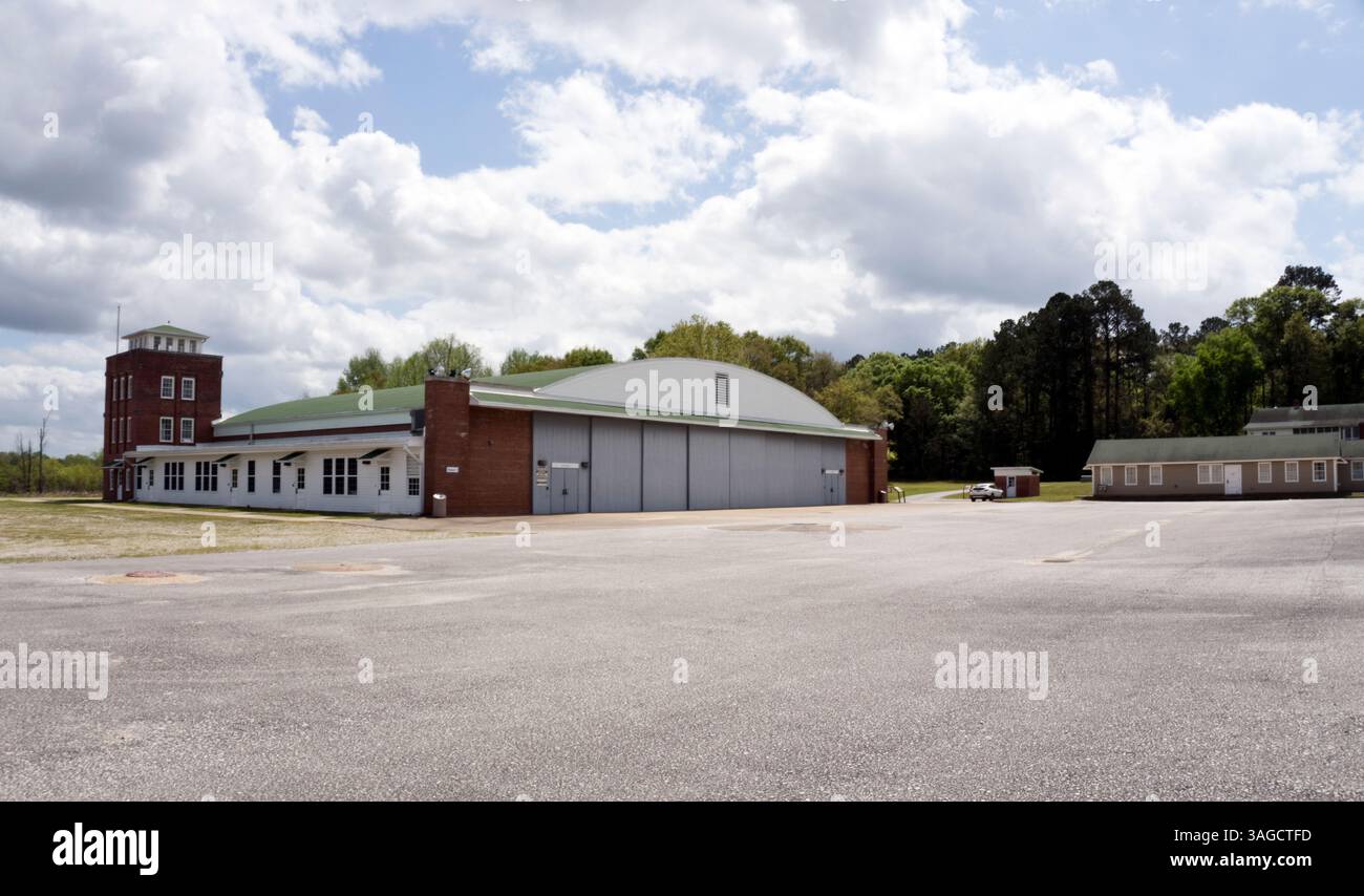 The historic hangars at the Tuskegee Airmen National Historic Site at ...