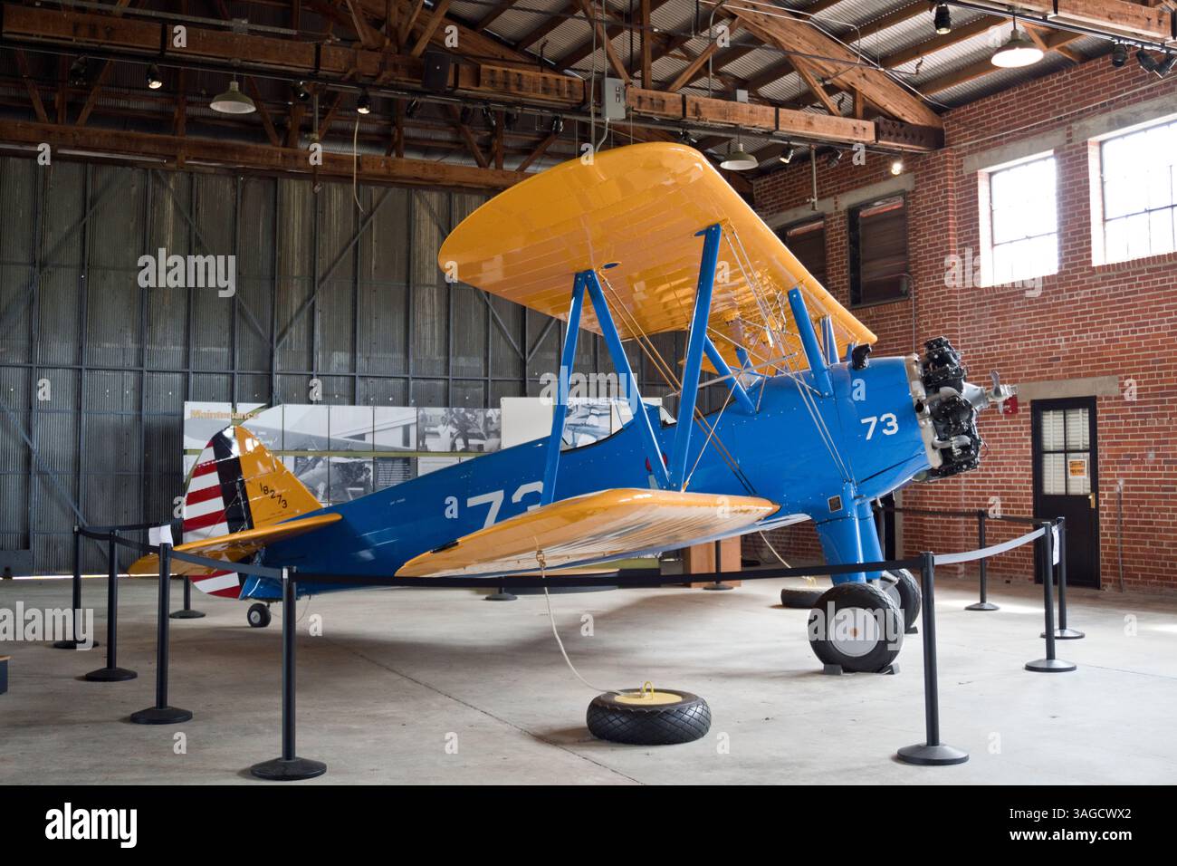 A PT-17 Stearman biplane, used for training, at the Tuskegee Airmen ...