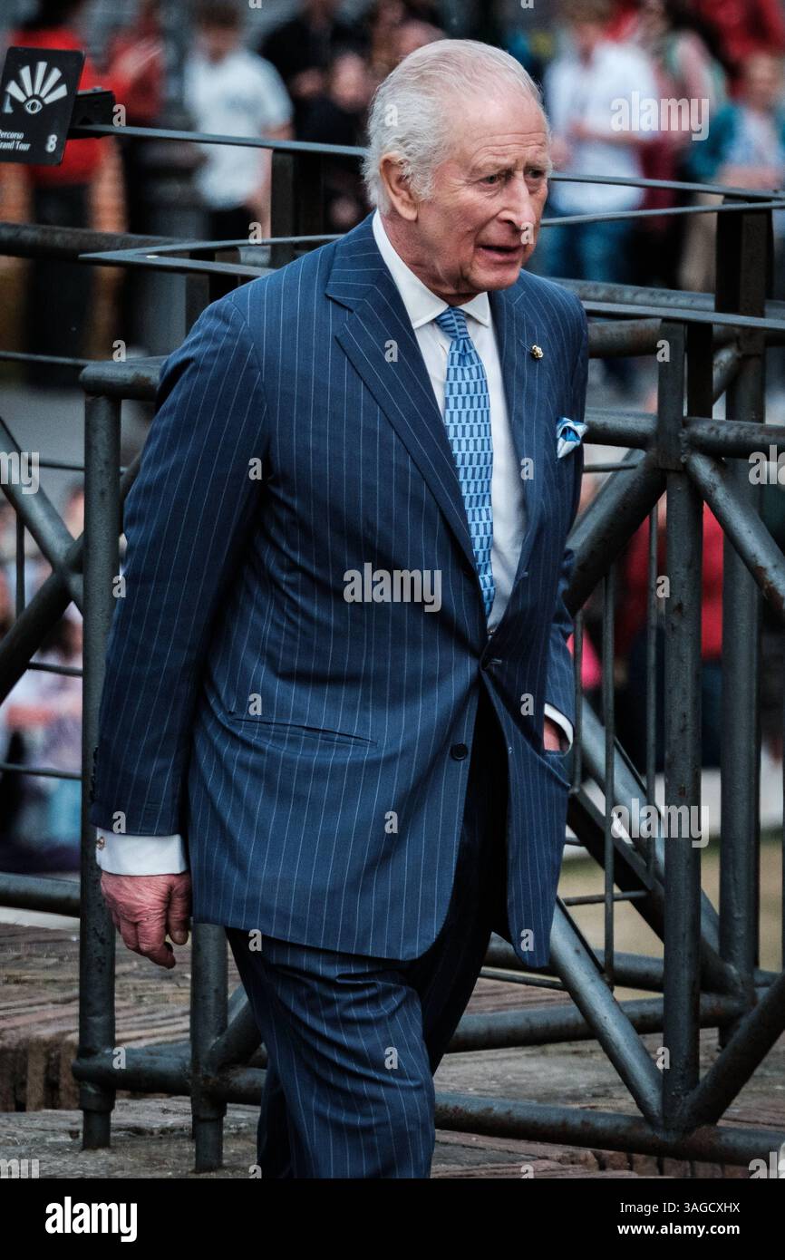 Rome, King Charles and Camilla visit the Colosseum Archaeological Park ...