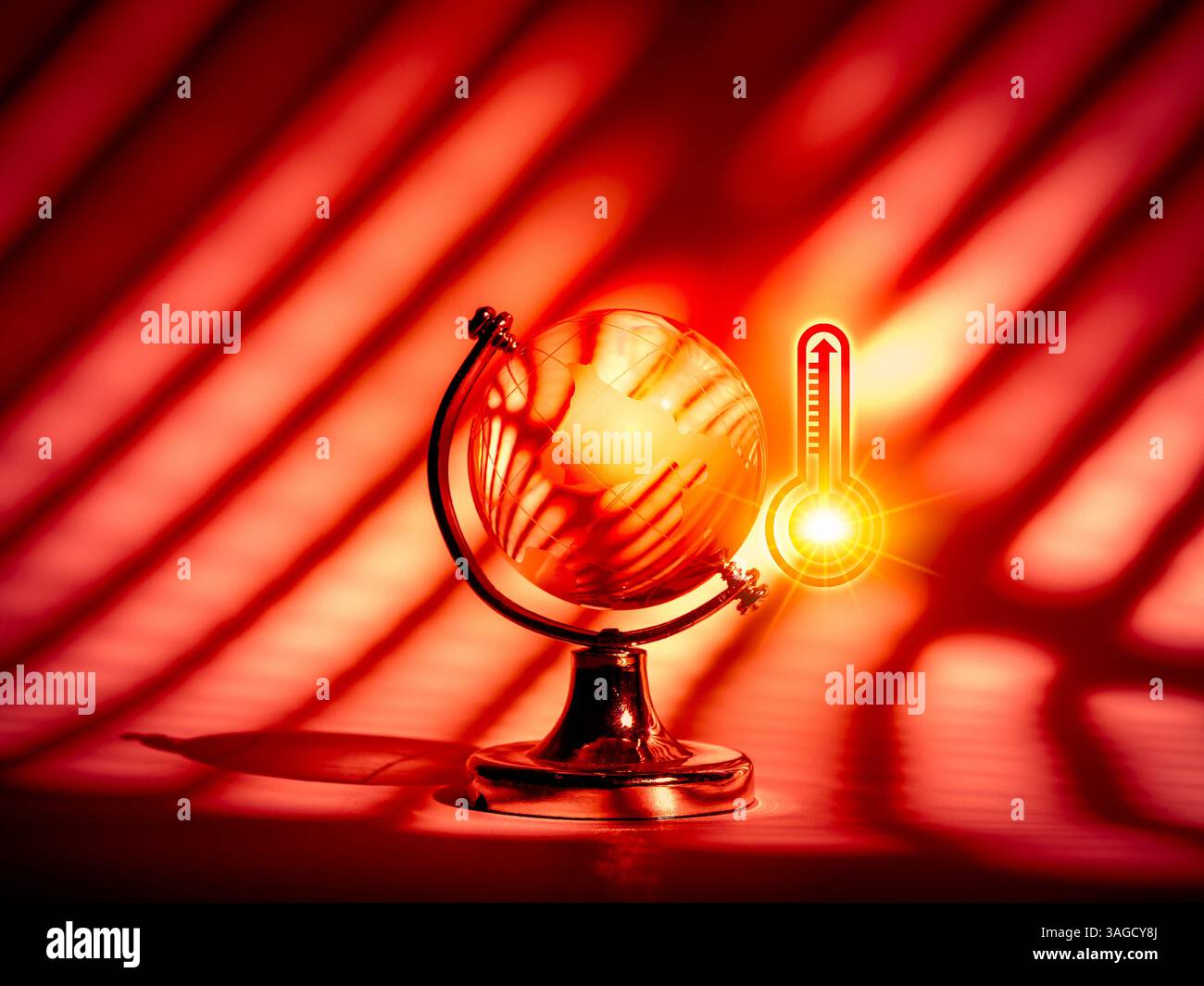 Global warming and climate change concept. Hot weather thermometer on ...