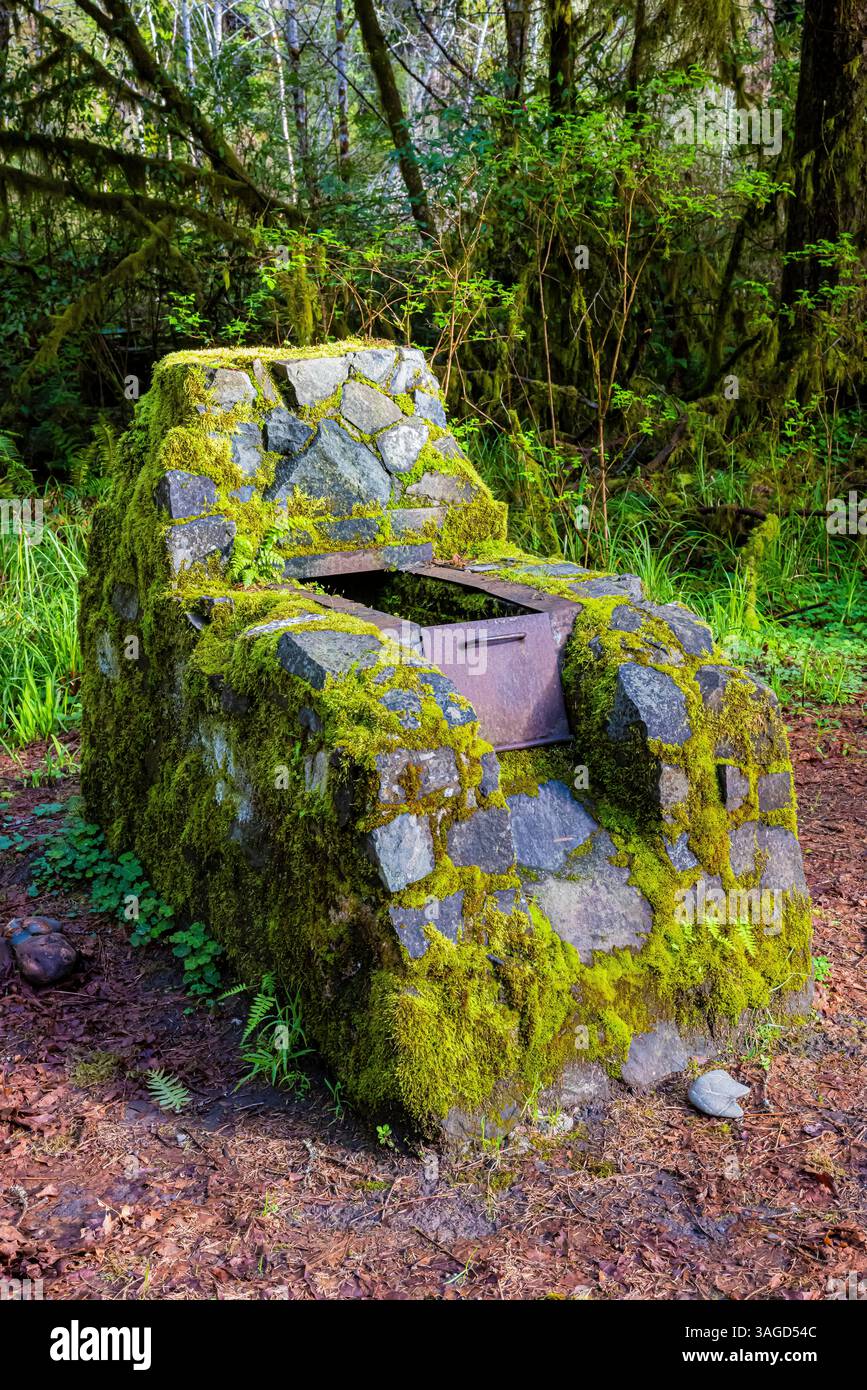 Campground stove built by CCC in the 1930s in Prairie Creek Redwoods ...