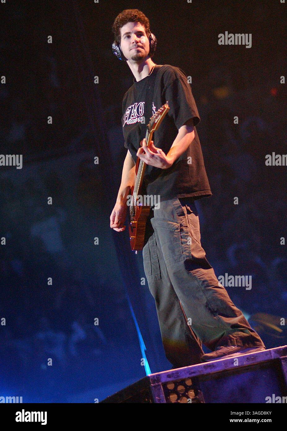 Jan 18, 2004; Uniondale, MA, USA; BRAD DELSON of Linkin Park performs ...