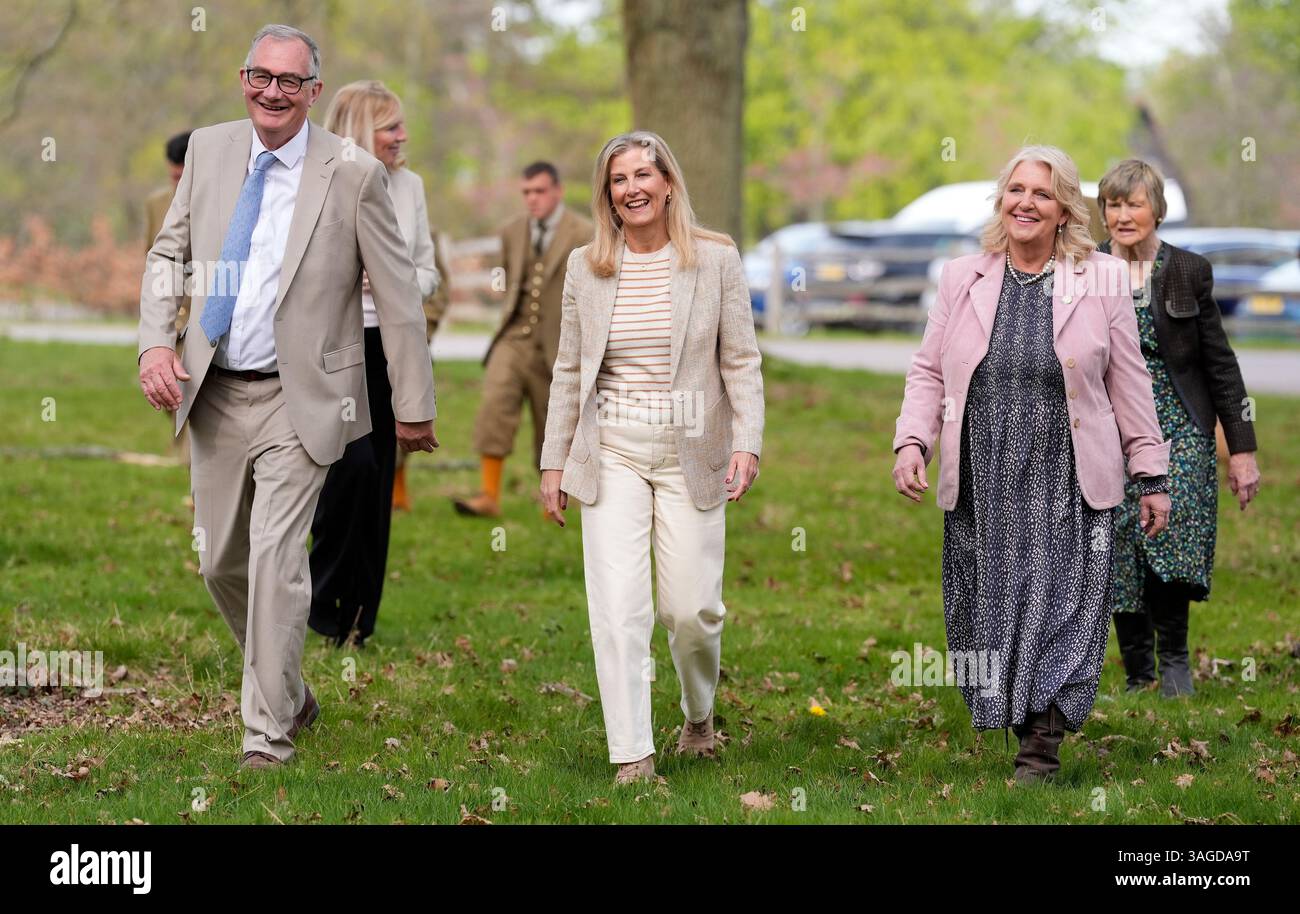 The Duchess of Edinburgh (centre) during a visit to The Yellow Labrador ...
