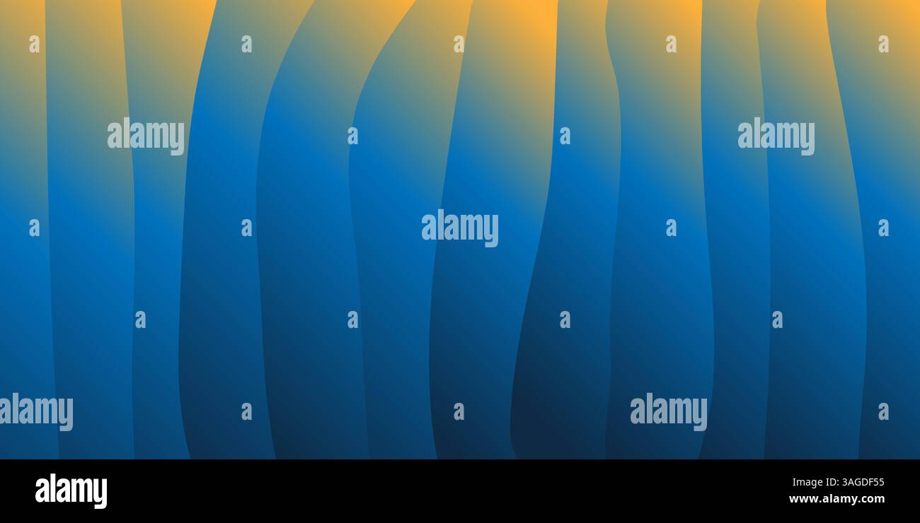 Abstract gradient design with 3d effect, smooth yellow and dark blue curved shapes creating a ...
