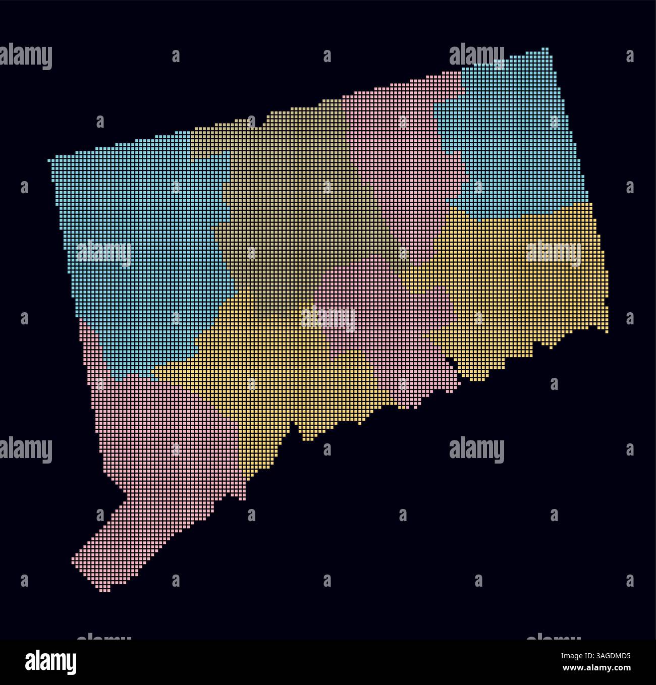 Connecticut dotted map. Digital style map of the state on dark ...