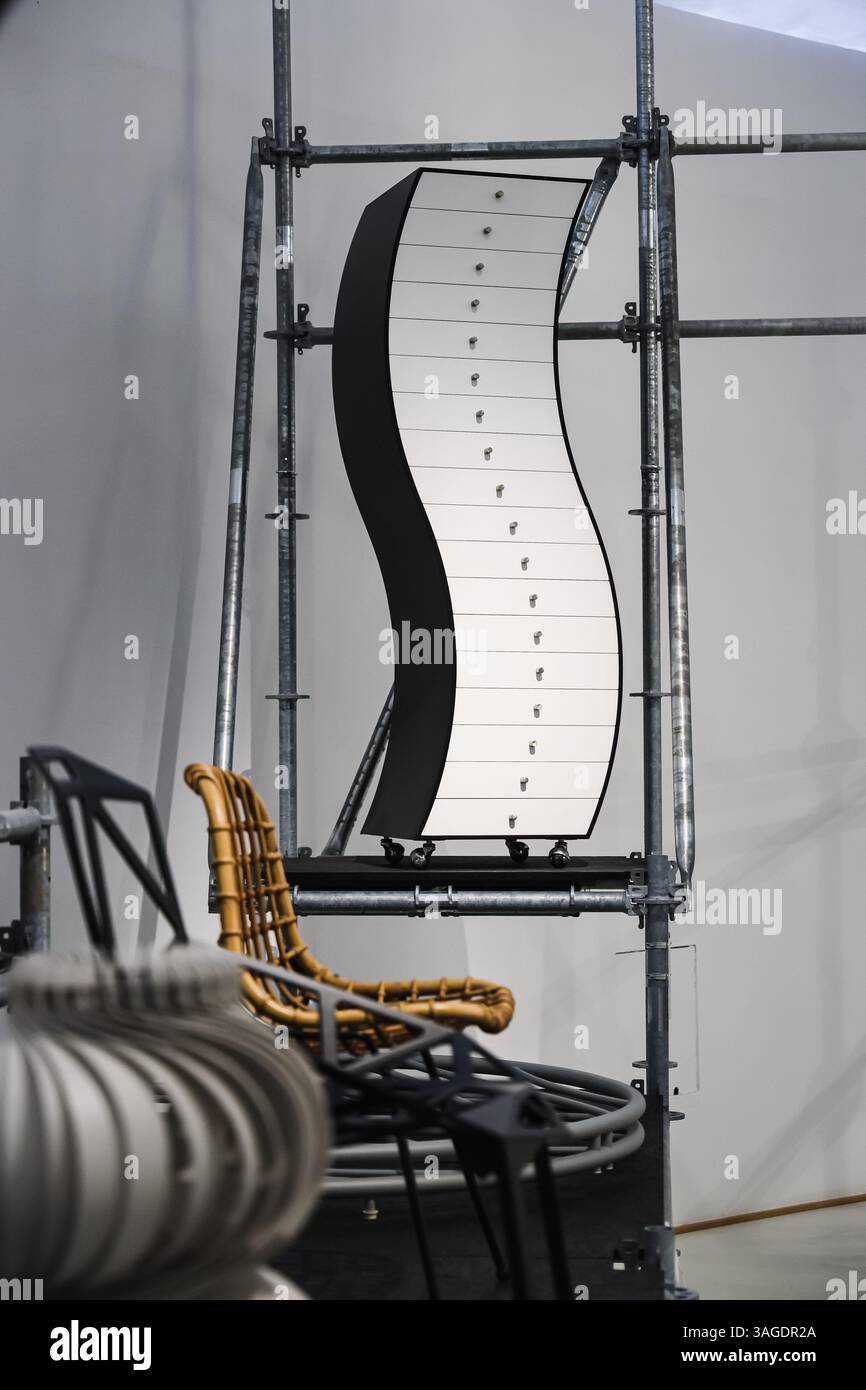 A general view of the Forme Mobili installation at the Triennale Exhibitions during the Milan ...