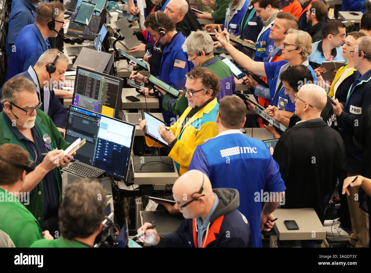 Traders work on the options trading floor at the Cboe Global Markets in ...