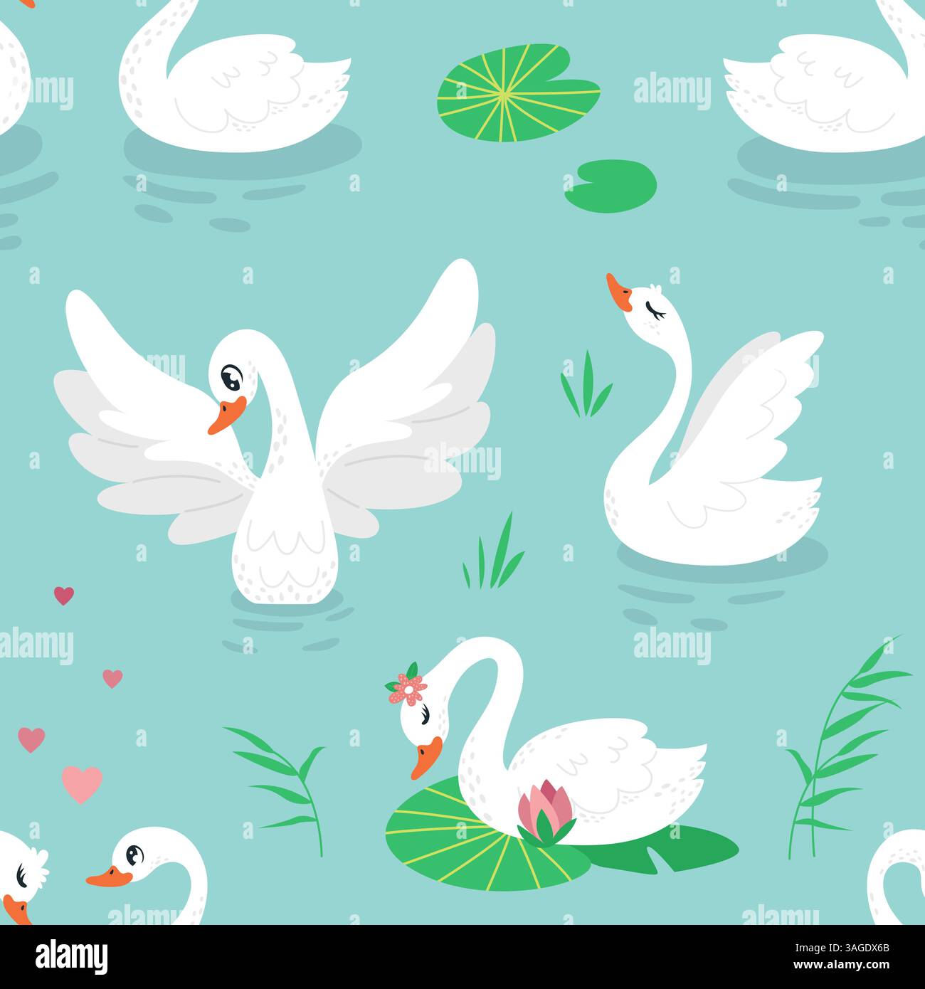 Cygnet on water Stock Vector Images - Alamy