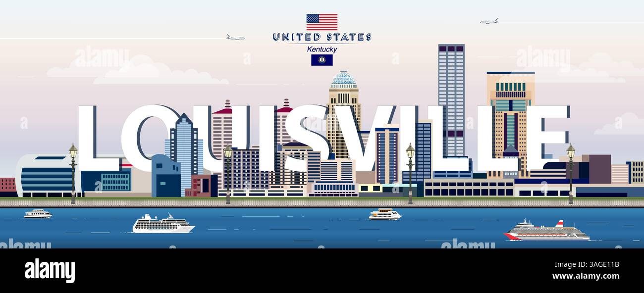 Skyline louisville kentucky usa Stock Vector Images - Alamy