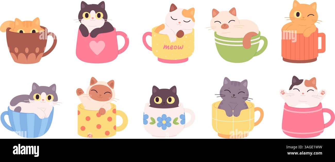 Milk saucer cat Stock Vector Images - Alamy