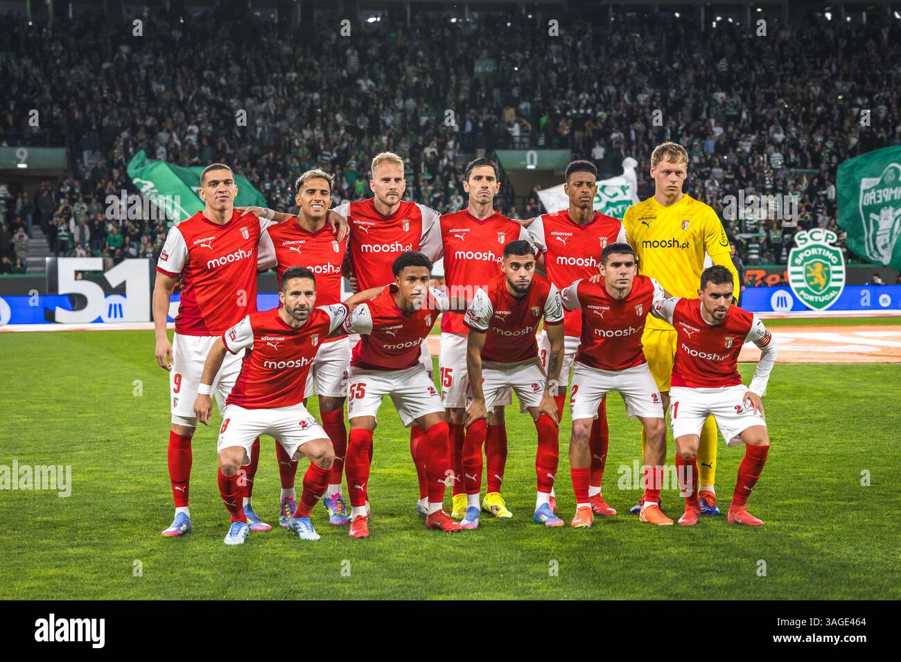 Lisbon, Portugal. 07th Apr, 2025. SC Braga starting team for the Liga ...
