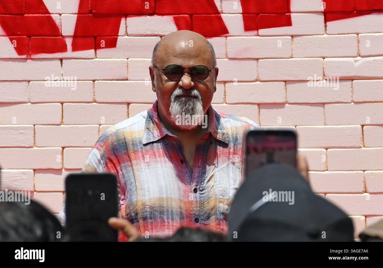 Mumbai, India. 08th Apr, 2025. Indian film actor Saurabh Shukla arrives ...