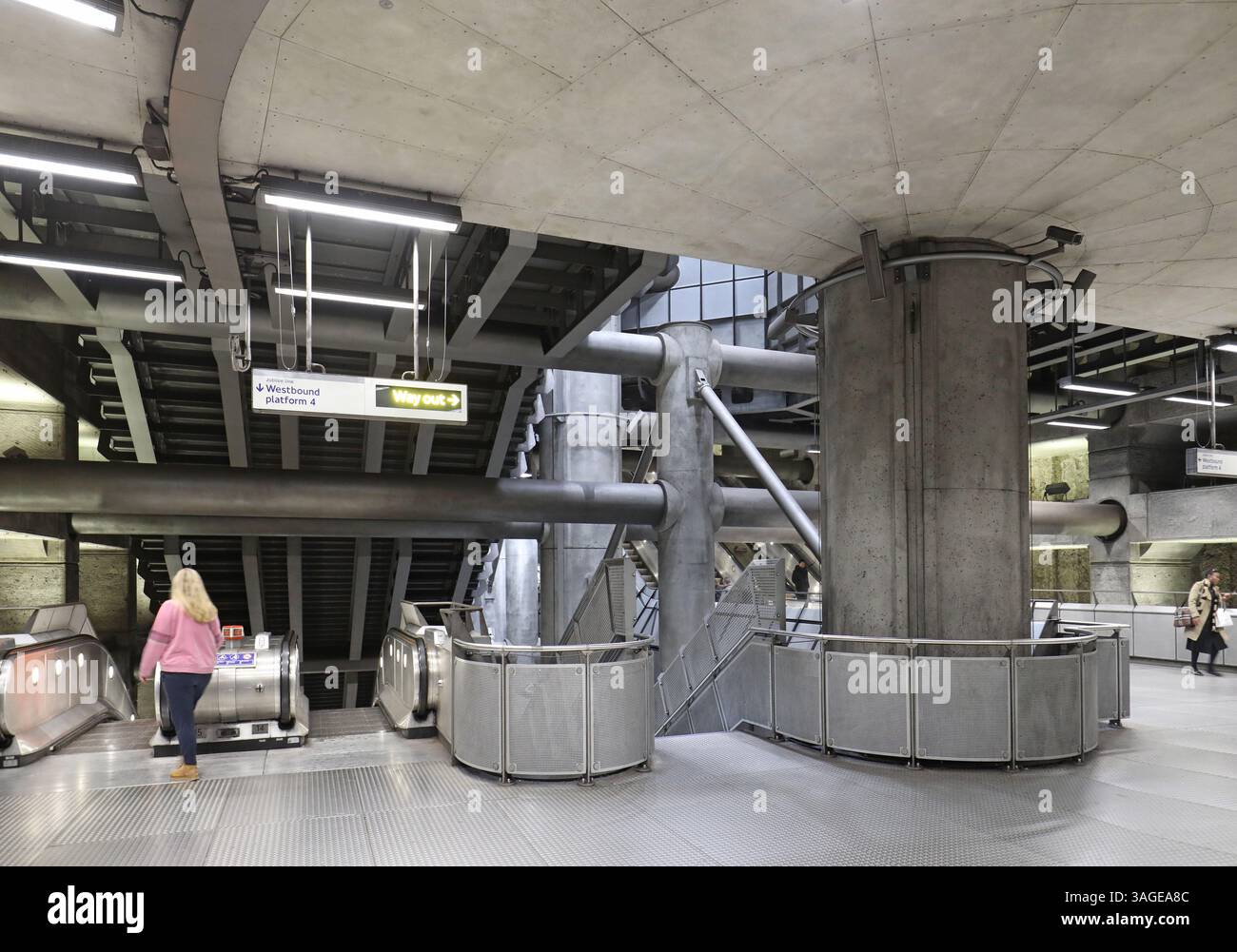 Interior view of Westminster underground Station, London, UK. Shows ...