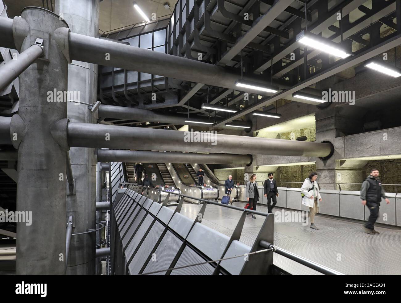 Interior view of Westminster underground Station, London, UK. Shows ...