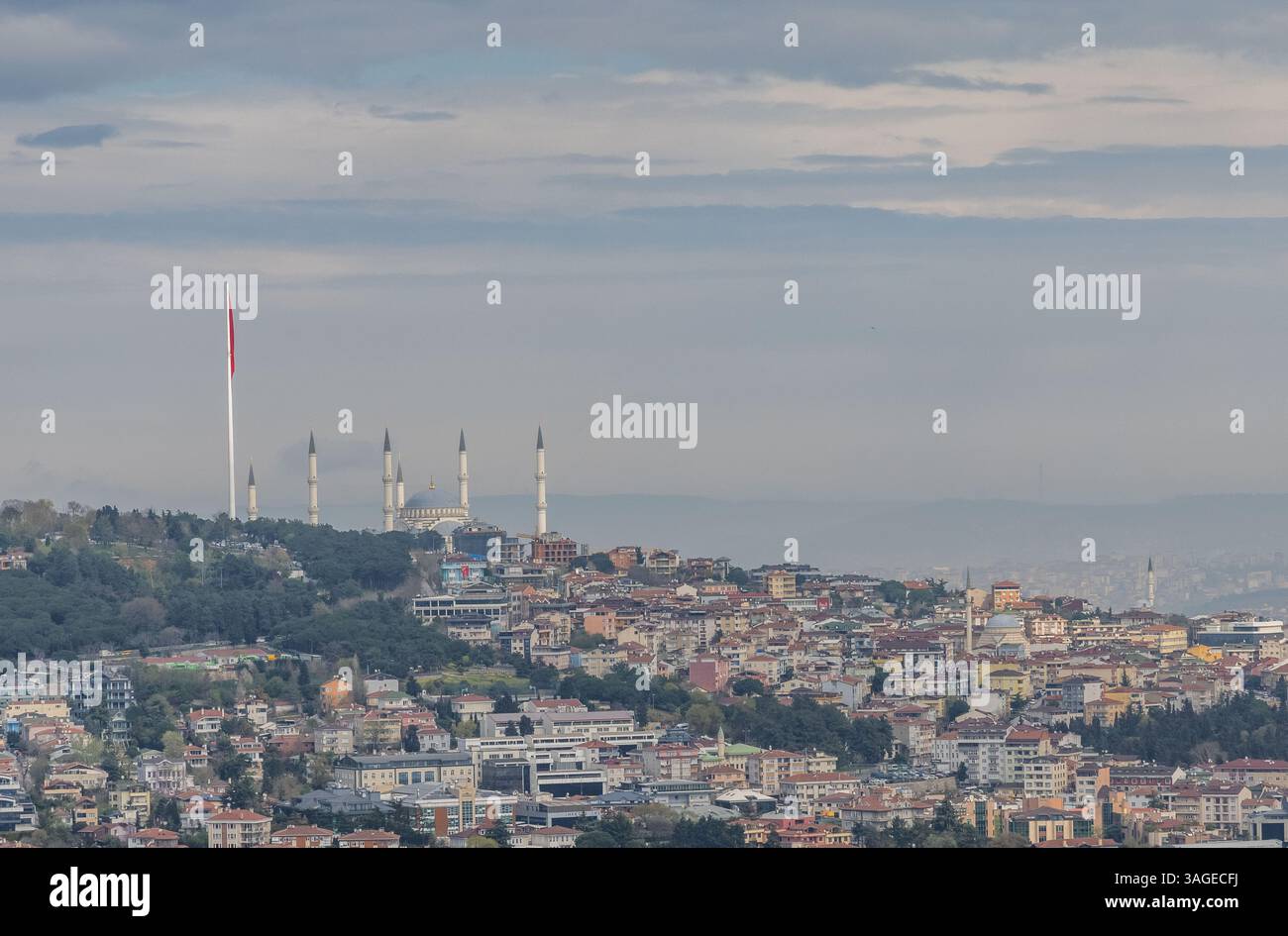 Aerial view of Grand Camlica mosque Stock Photo - Alamy