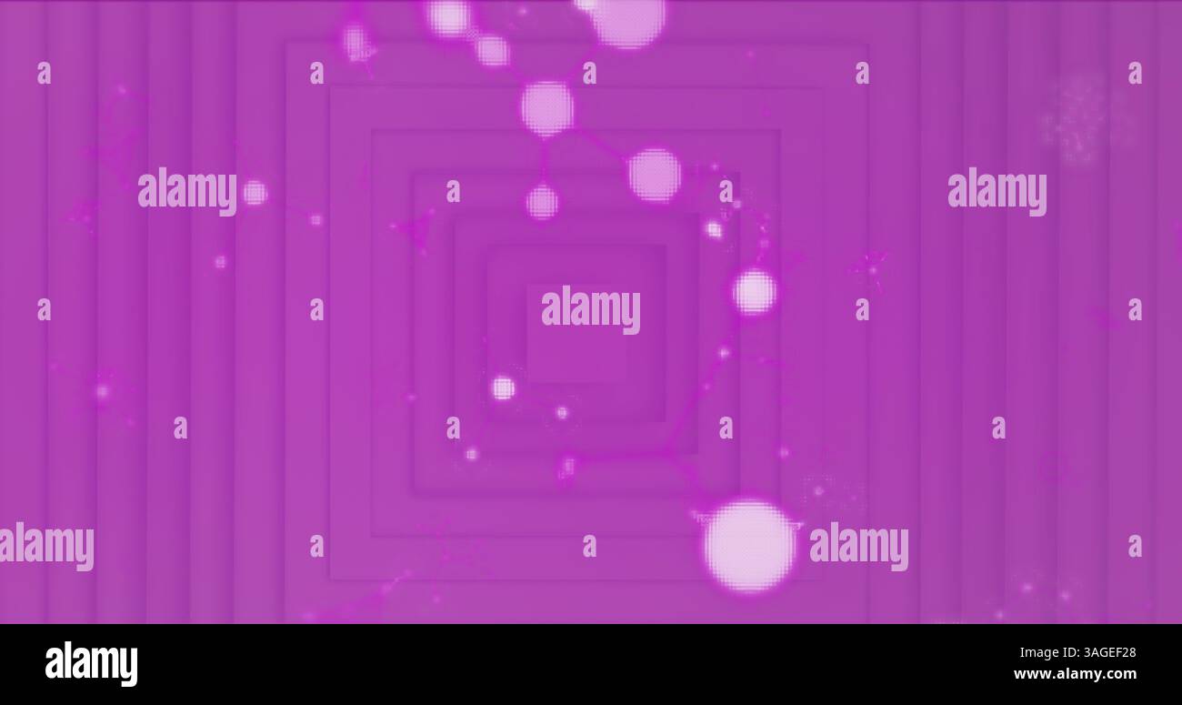 Image of networks of connected white spots floating on a background of ...