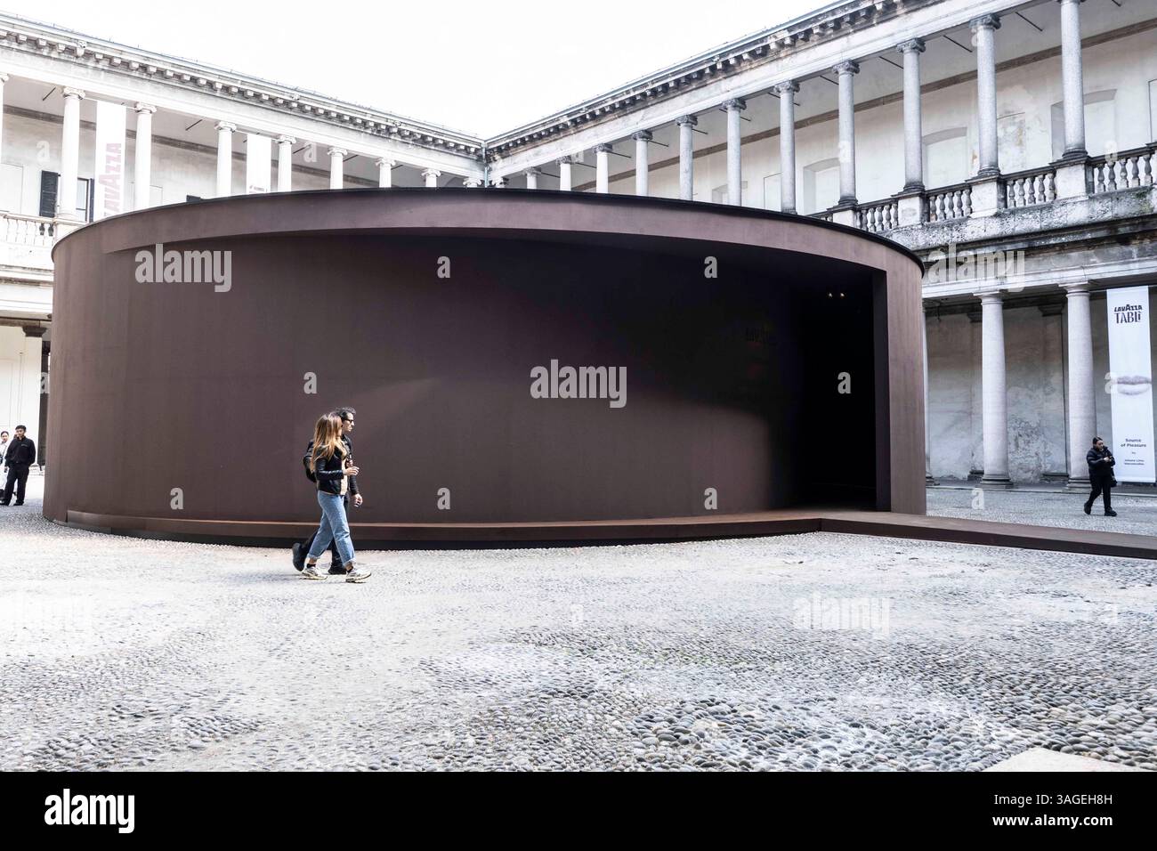 Milano, Ita. 08th Apr, 2025. Palazzo del Senato. Installazione Lavazza "Source of pleasure" by ...