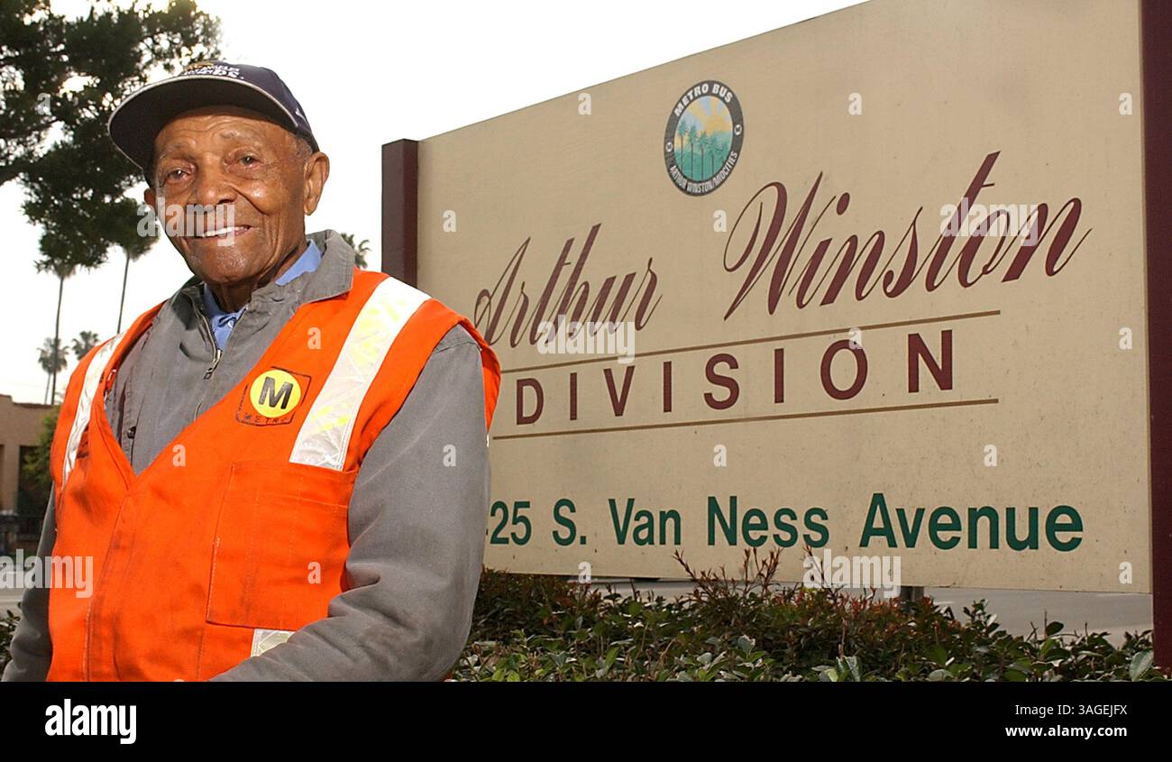 Feb 25, 2004; Los Angeles, CA, USA; Bus cleaner ARTHUR WINSTON is a ...