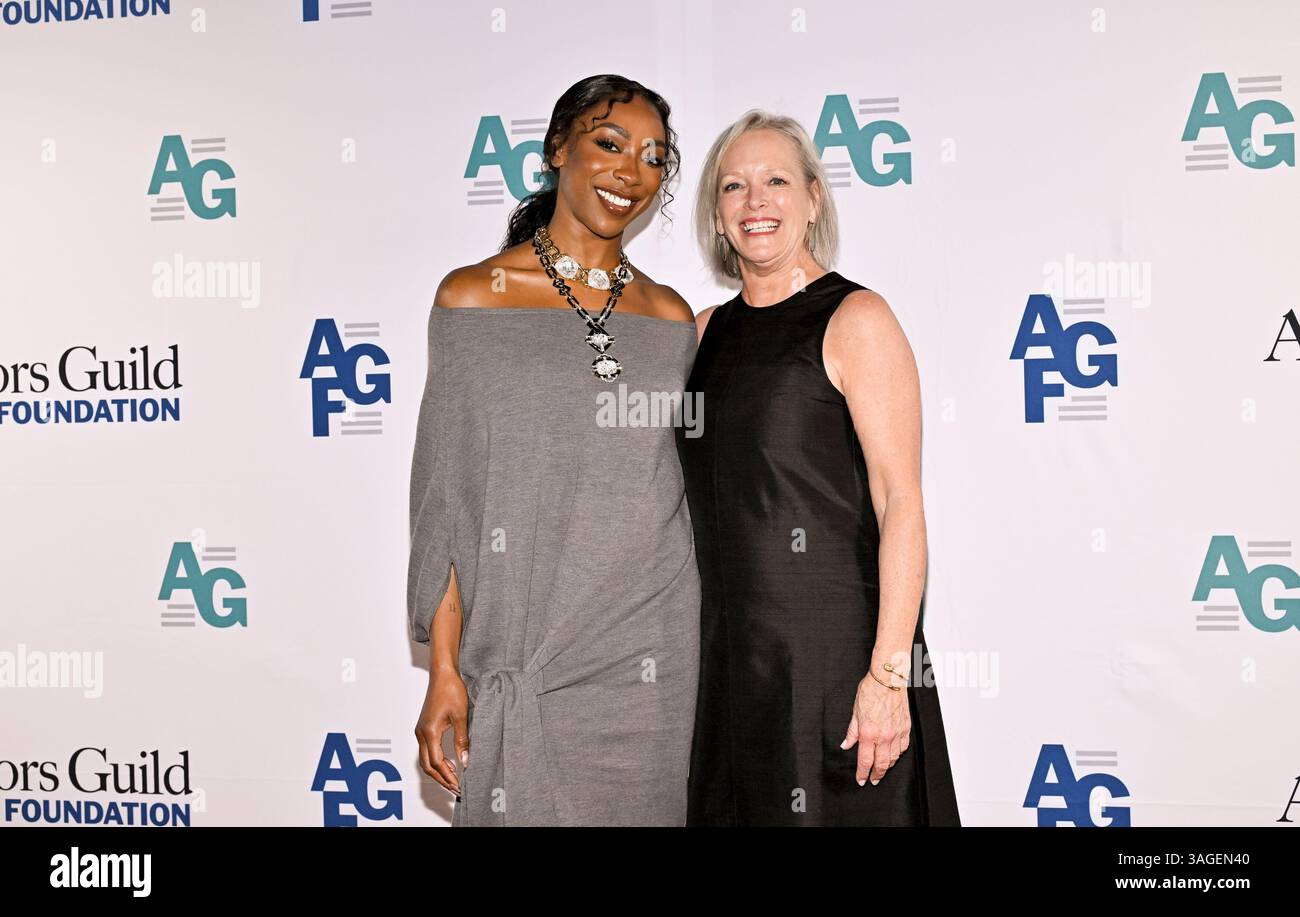 Host Ego Nwodim, left, and Authors Guild Foundation executive director ...