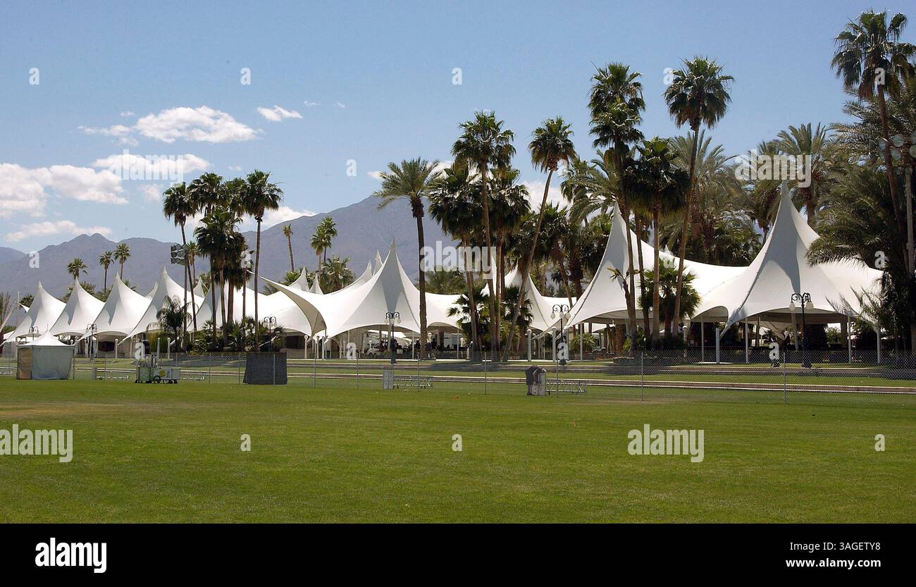 April 30, 2005; Indio, CA, USA; The VIP and media area tents before the ...