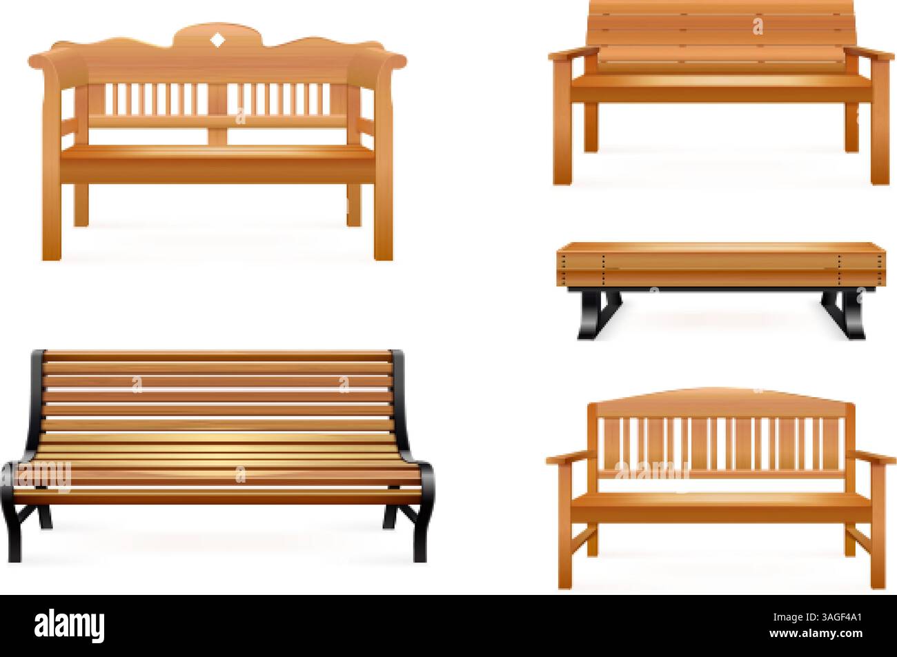 New wooden benches in Cut Out Stock Images & Pictures - Alamy