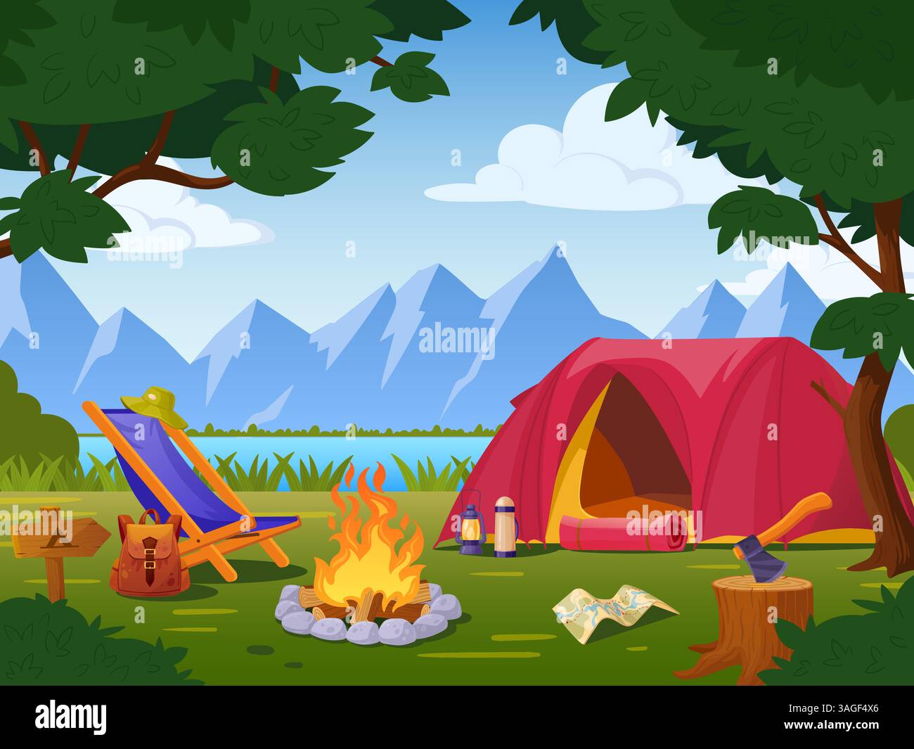Weekend campground Stock Vector Images - Alamy