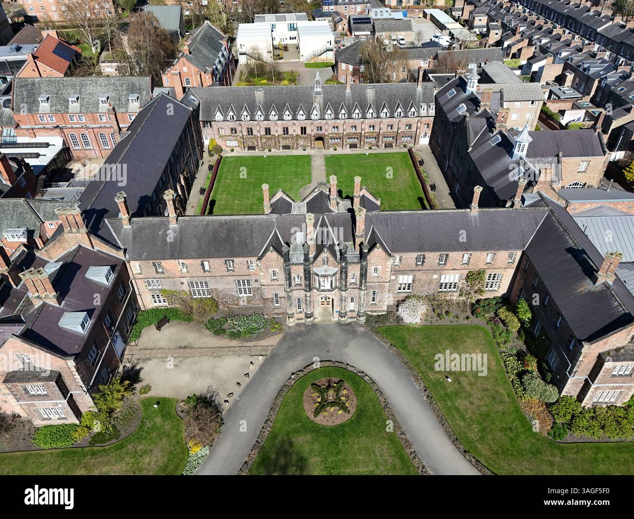 aerial view of York St John University Main campus building. Lord Mayor ...