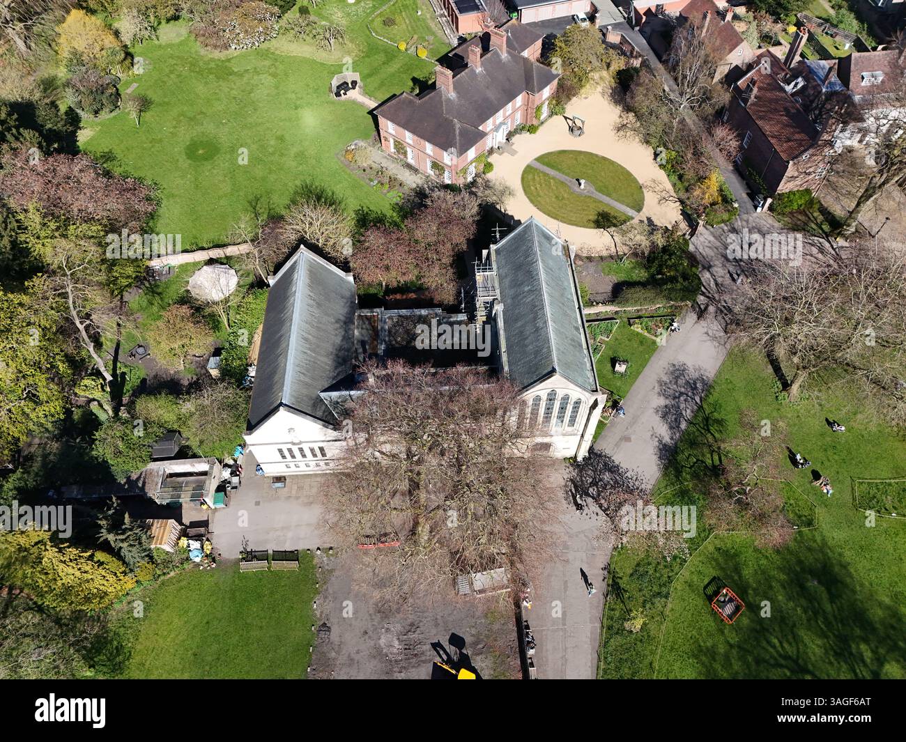 Aerial view of York Minster Library. Historic archive collection, York ...