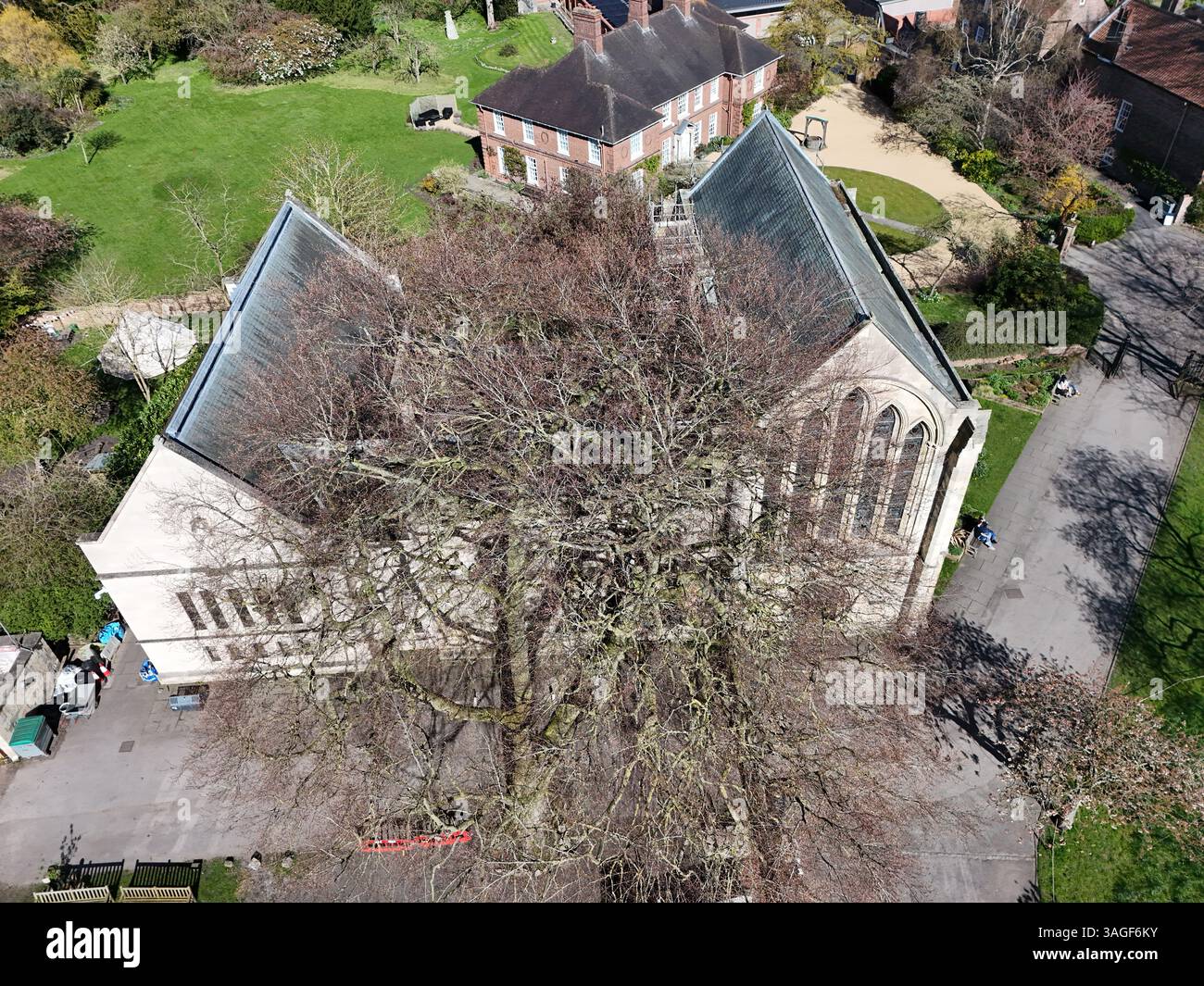 Aerial view of York Minster Library. Historic archive collection, York ...