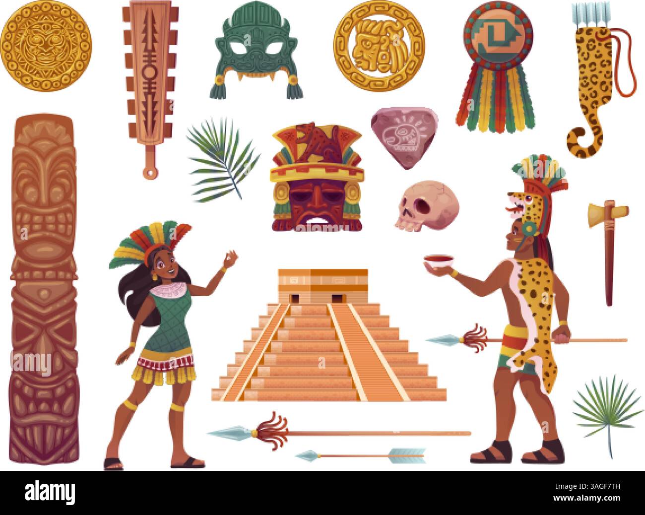 Maya civilization. Mayan aztec inca culture elements, mexico peru ...