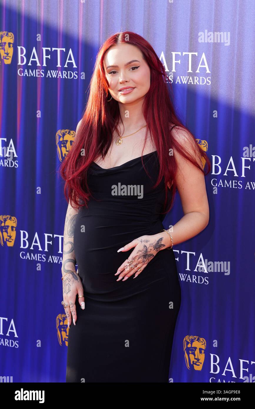 Talia Mar at the Bafta Games Awards 2025, at Queen Elizabeth Hall ...