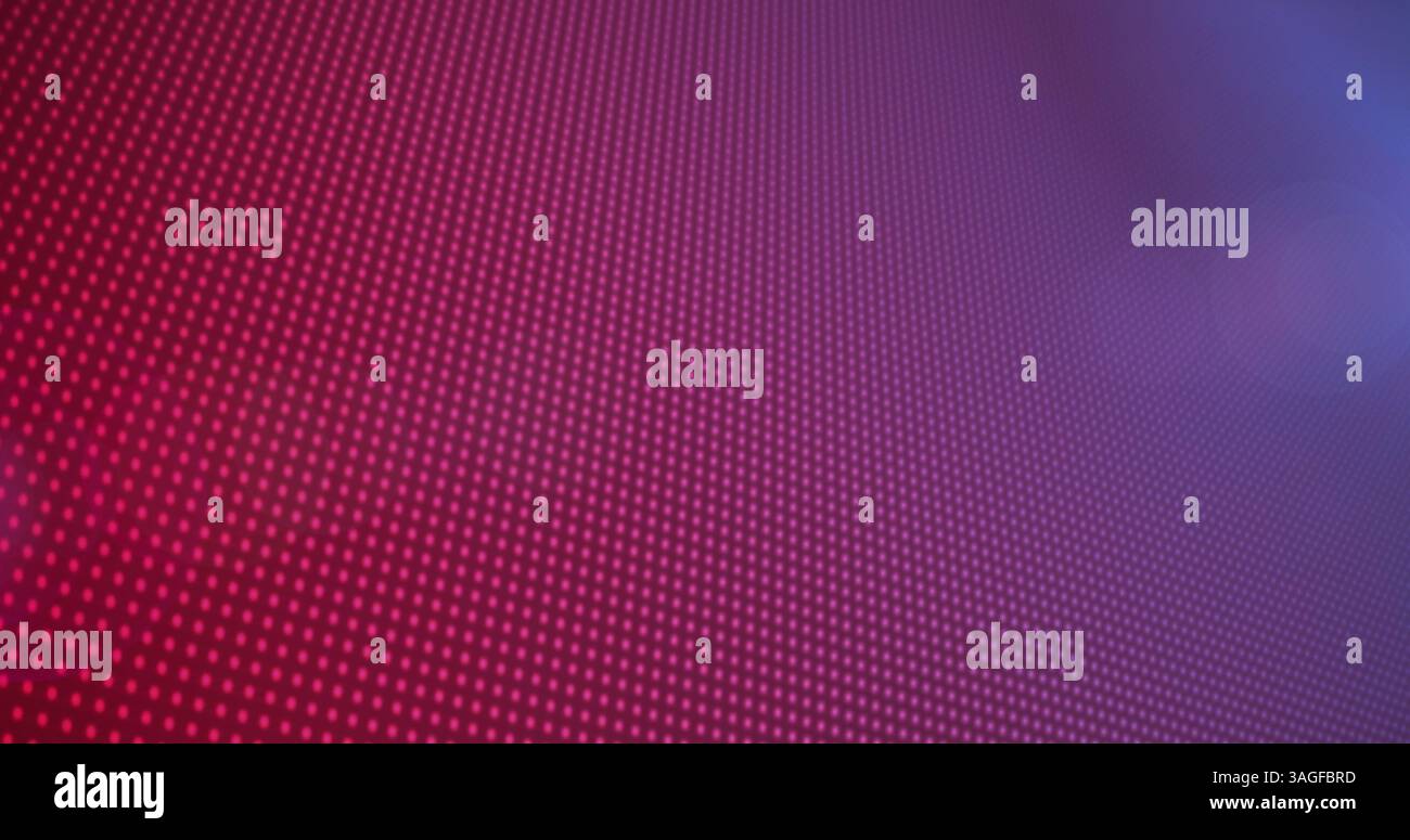 Image of glowing spot with lens flare over rows of pink dots on purple ...