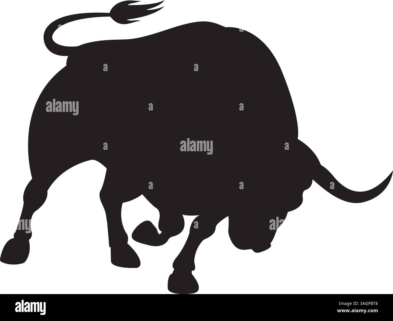 The silhouette of bull vector art Stock Vector Image & Art - Alamy