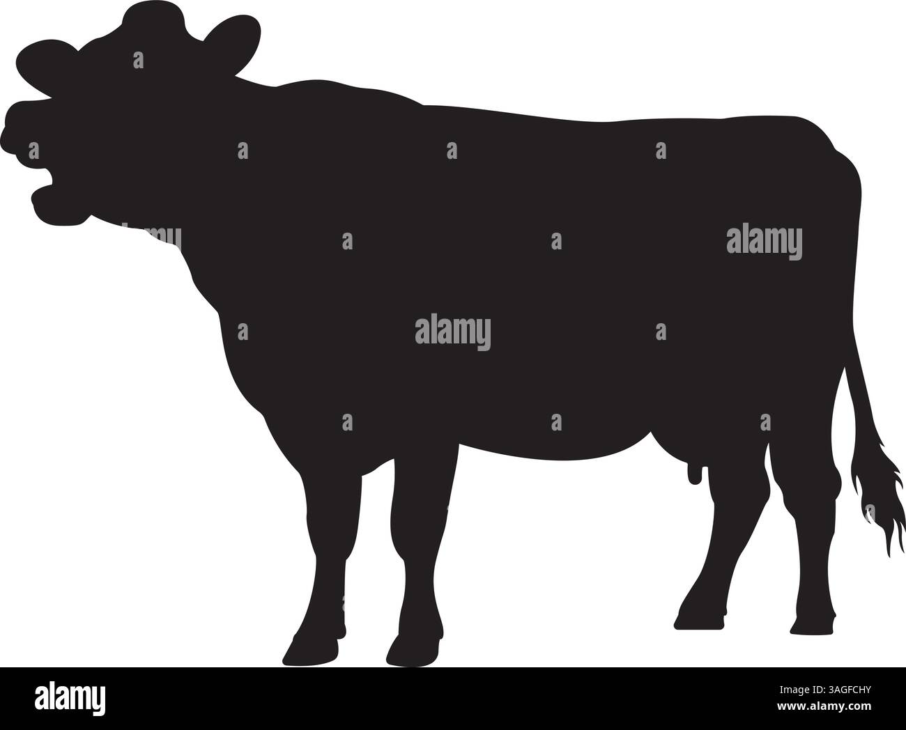 The silhouette of cow vector art Stock Vector Image & Art - Alamy