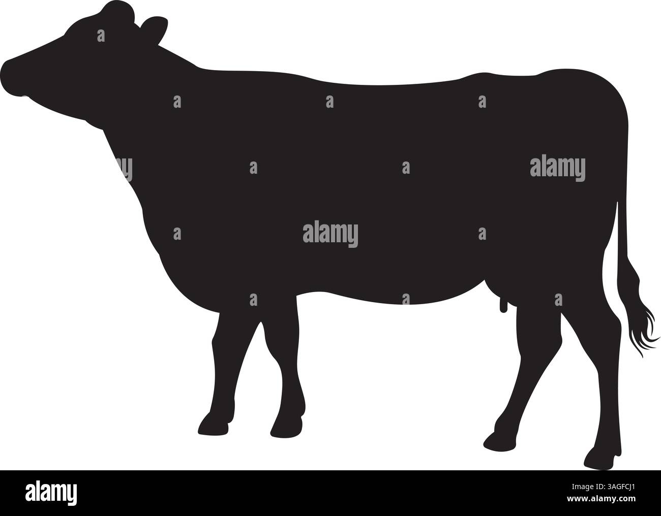 The silhouette of cow vector art Stock Vector Image & Art - Alamy