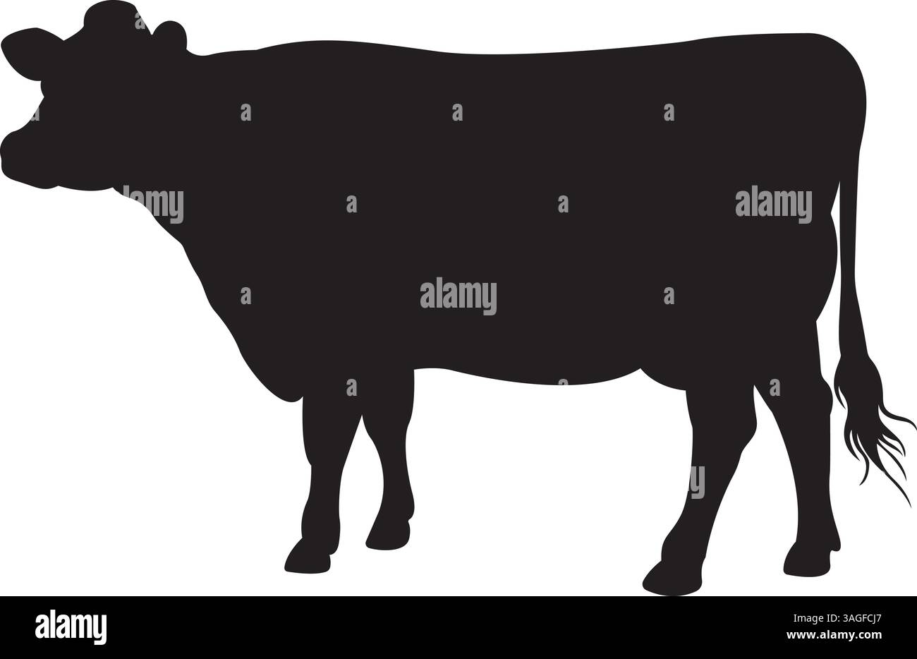 The silhouette of cow vector art Stock Vector Image & Art - Alamy